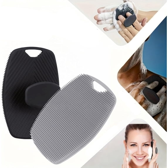 Silicone Body Scrubber, Elastic Bristles Handheld Brush for Shower ...