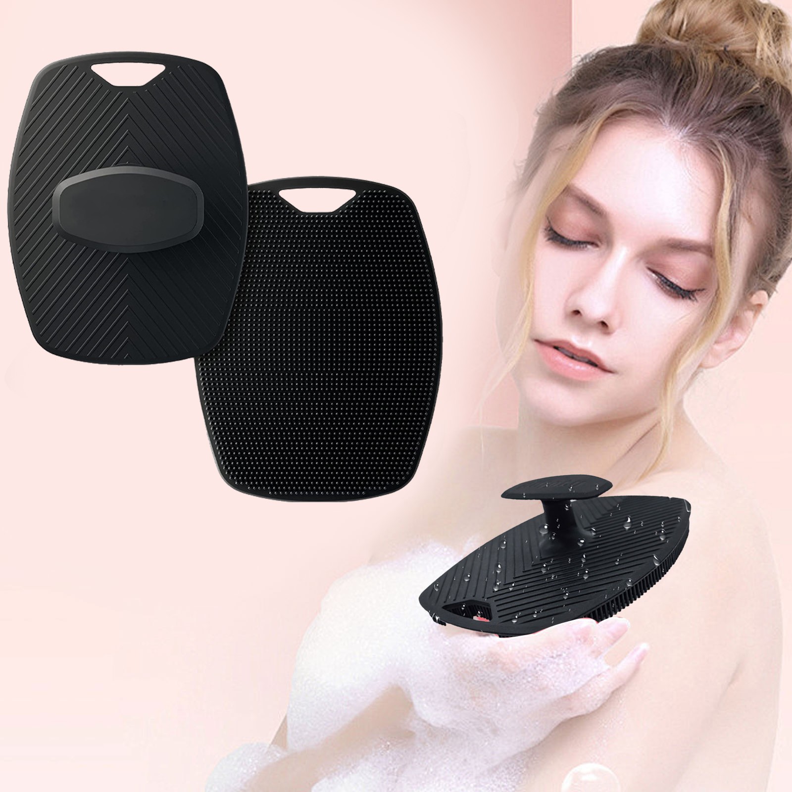 Silicone Body Scrubber – Exfoliating Scrubber With Ergonomic Handle ...