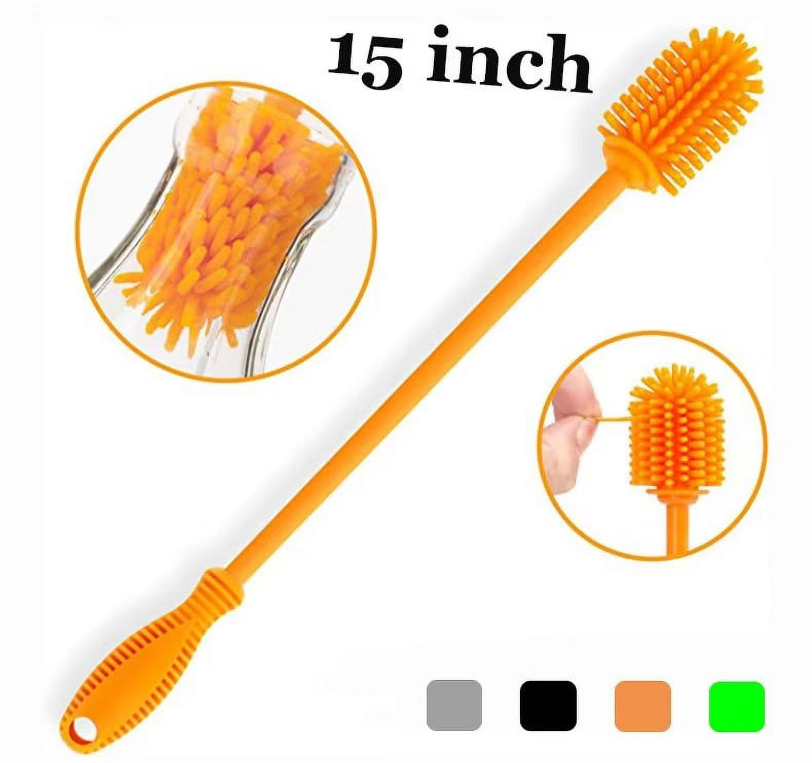 Silicone Bottle Brush | 15-inchBottle Cleaner, Vase and Glassware ...