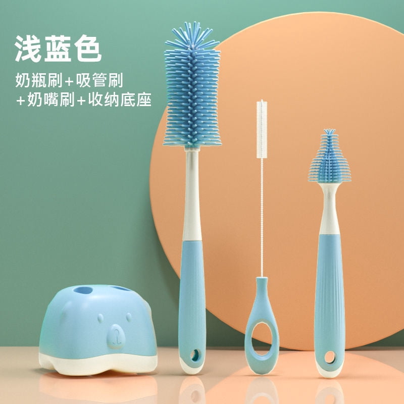 Silicone Bottle Brush Magic Baby Nipple Brush Straw Brush Swivel Bottle ...