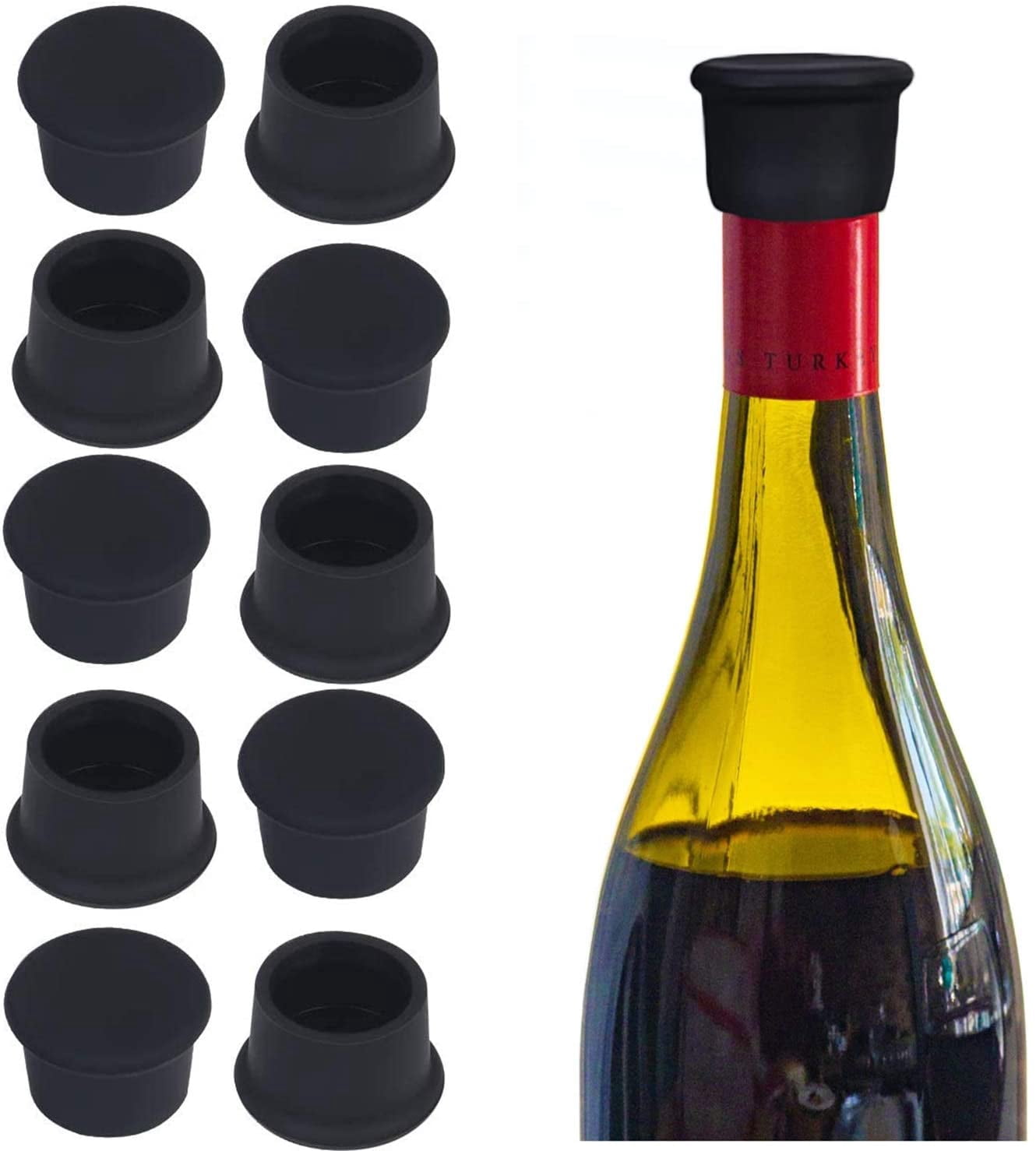 Silicone Bottle Caps, Wine Bottle Caps/Beer Sealer Cover Reusable, for ...