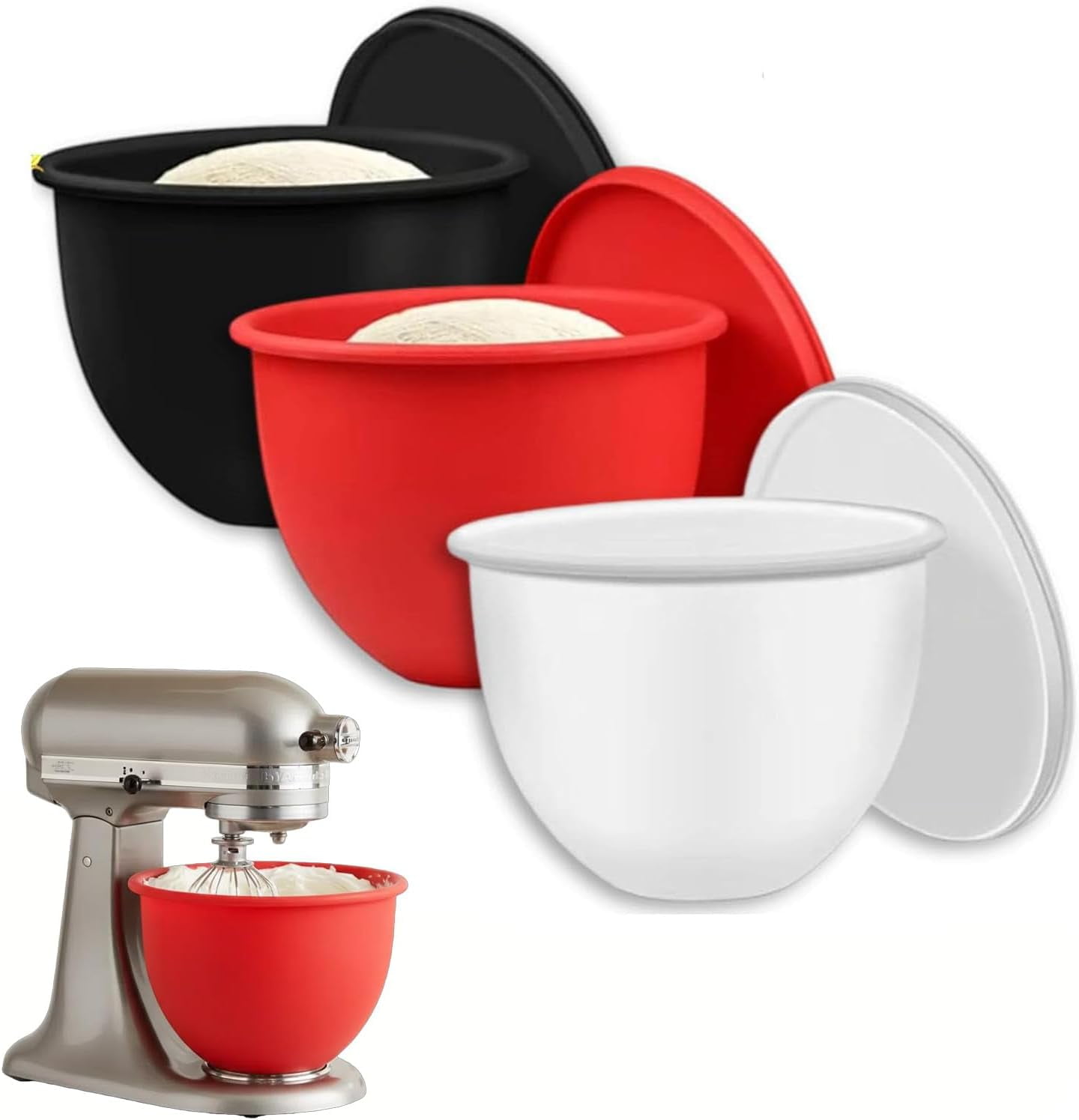 Silicone Bowl Liners for KitchenAid Mixers, 3-Pack Food-Grade Inserts ...
