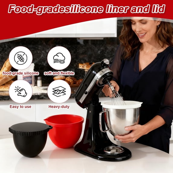 Silicone Bowl Liners for Mixers, Universal Fit for 5-Quart Mixing Bowls ...