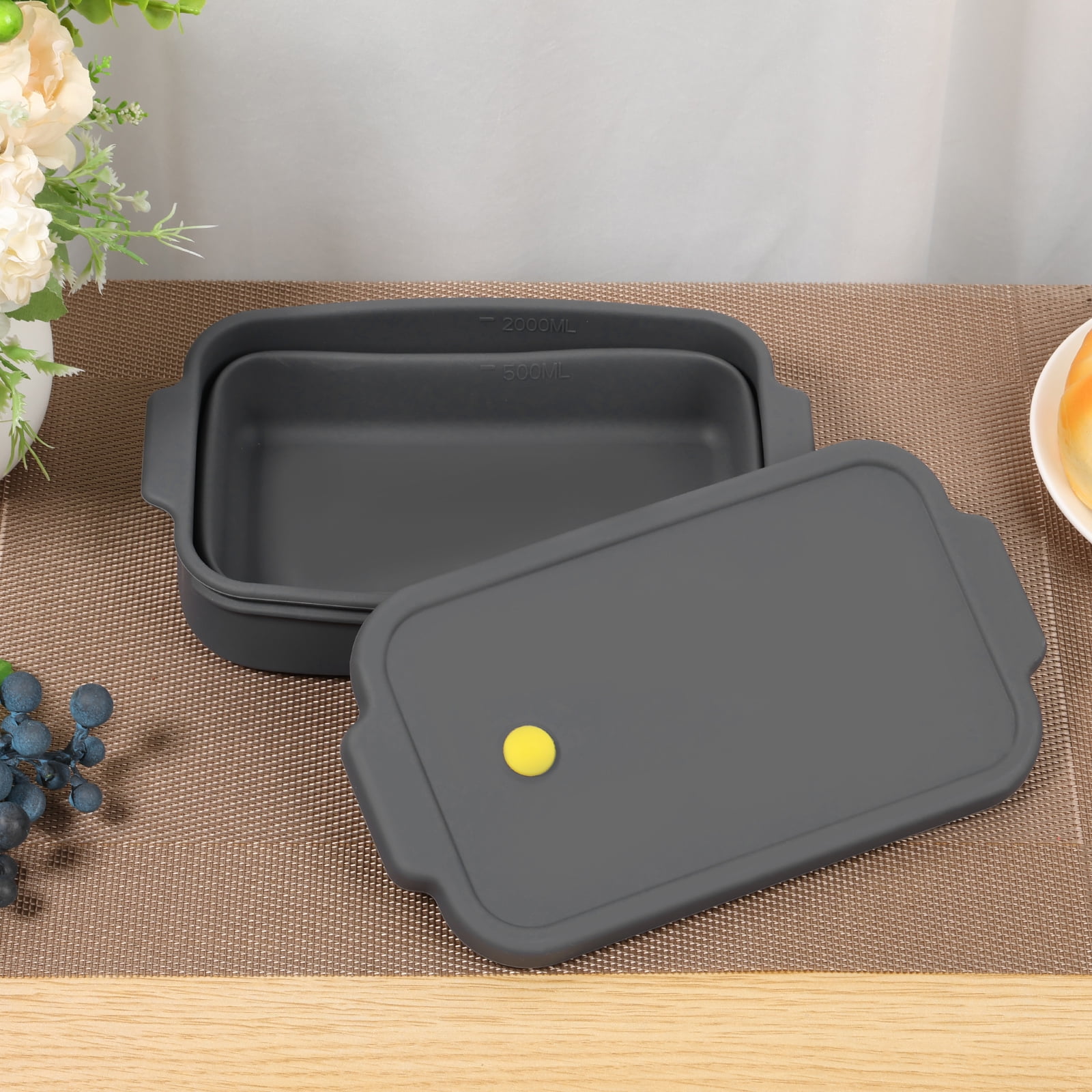Silicone Bread Loaf Pan Foldable Bread Baking Pan with Lid Multipurpose ...