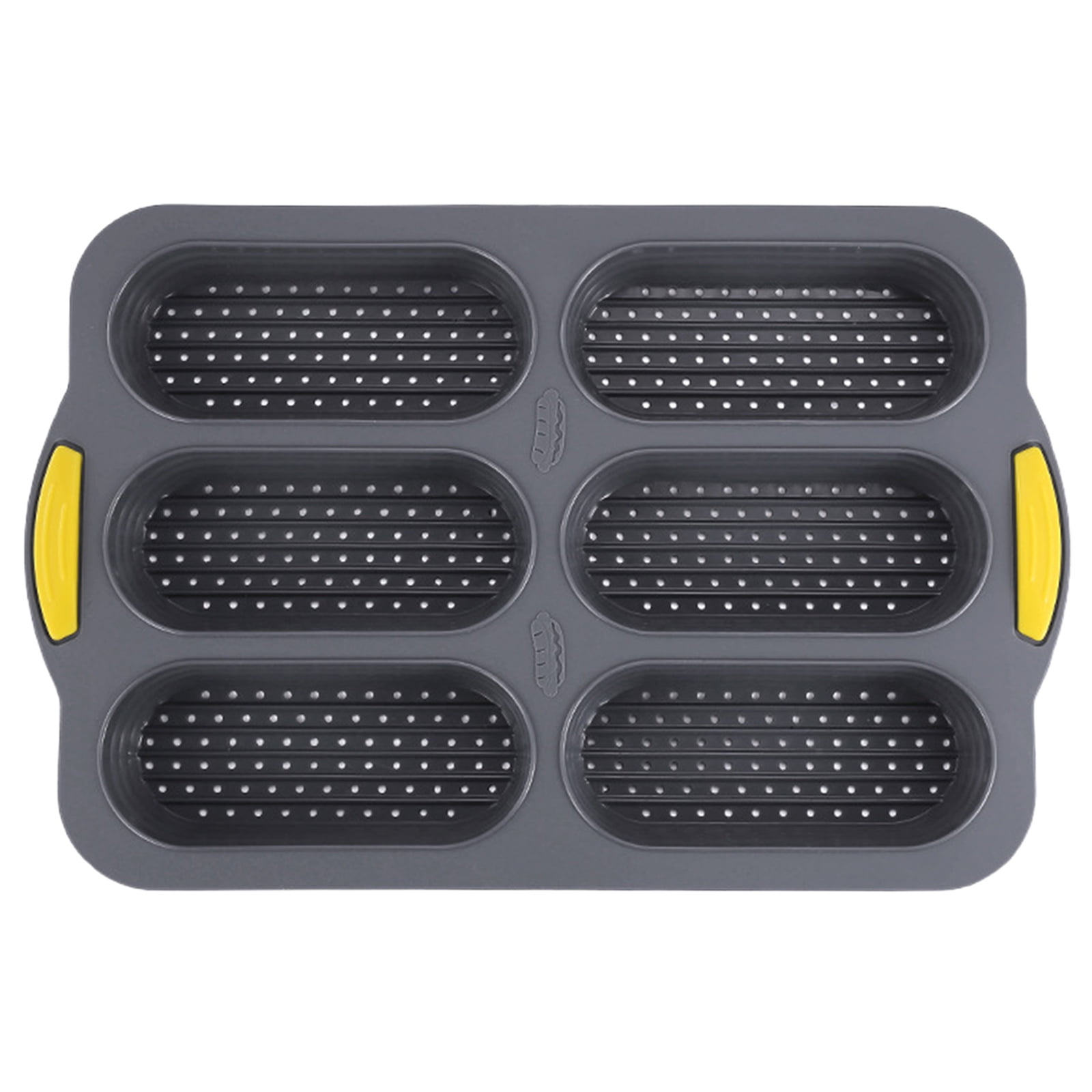 Silicone Bread Loaf Pan,Hot Dot Bun Pan,Perforated Non-Stick Hotdog Bun ...