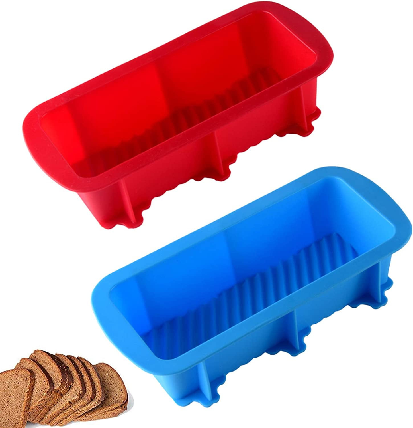 Silicone Bread Pan 2 Pieces Large Bread Pan Silicon Loaf Pan Silicone ...