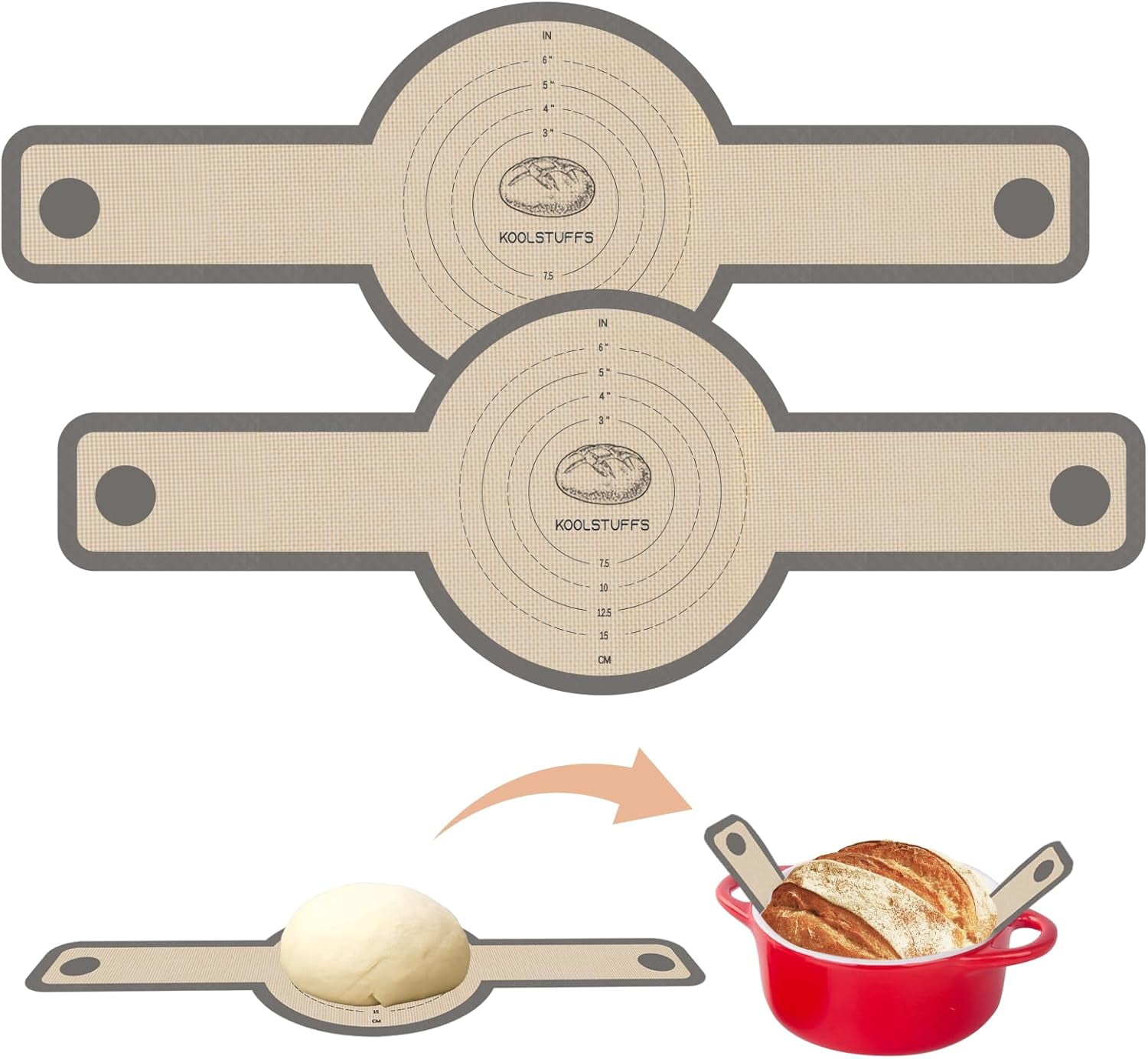 Silicone Bread Sling for Dutch Oven, 2 PCS Non-Stick & Easy Clean ...
