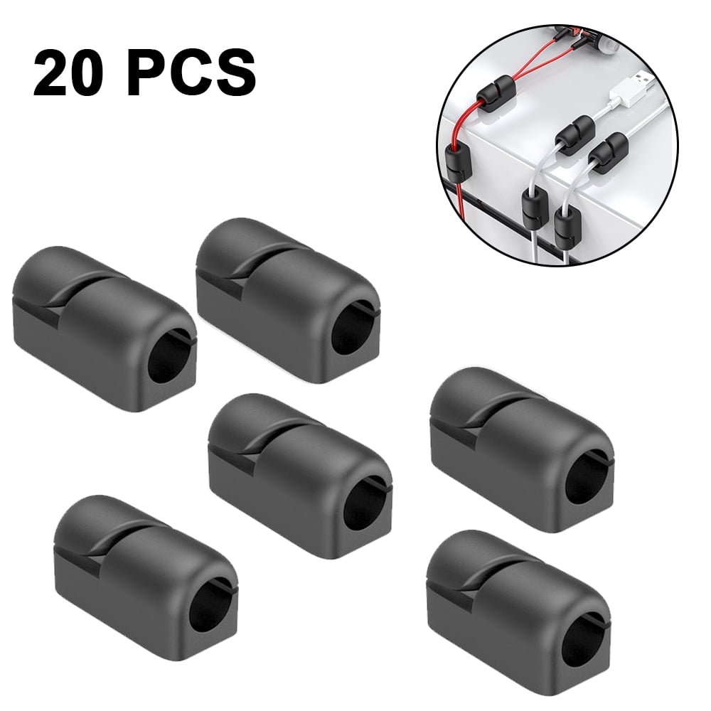 Silicone Cable Holder Cable Holder Clips, 20-Pack Cable Management Cord ...