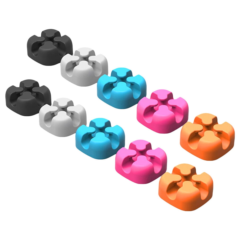 10 Pcs Silicone Cable Organizers Self Adhesive Desktop Cord Clips ...
