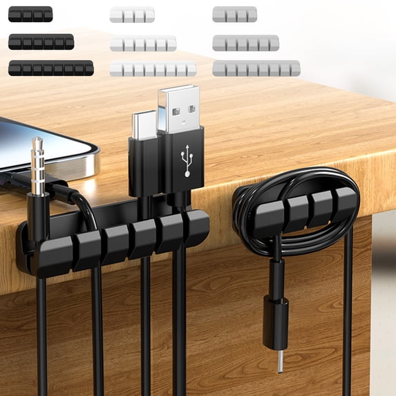 Silicone Cable Organizer Set | Desktop Multi-Hole Cord Holder • Punch ...