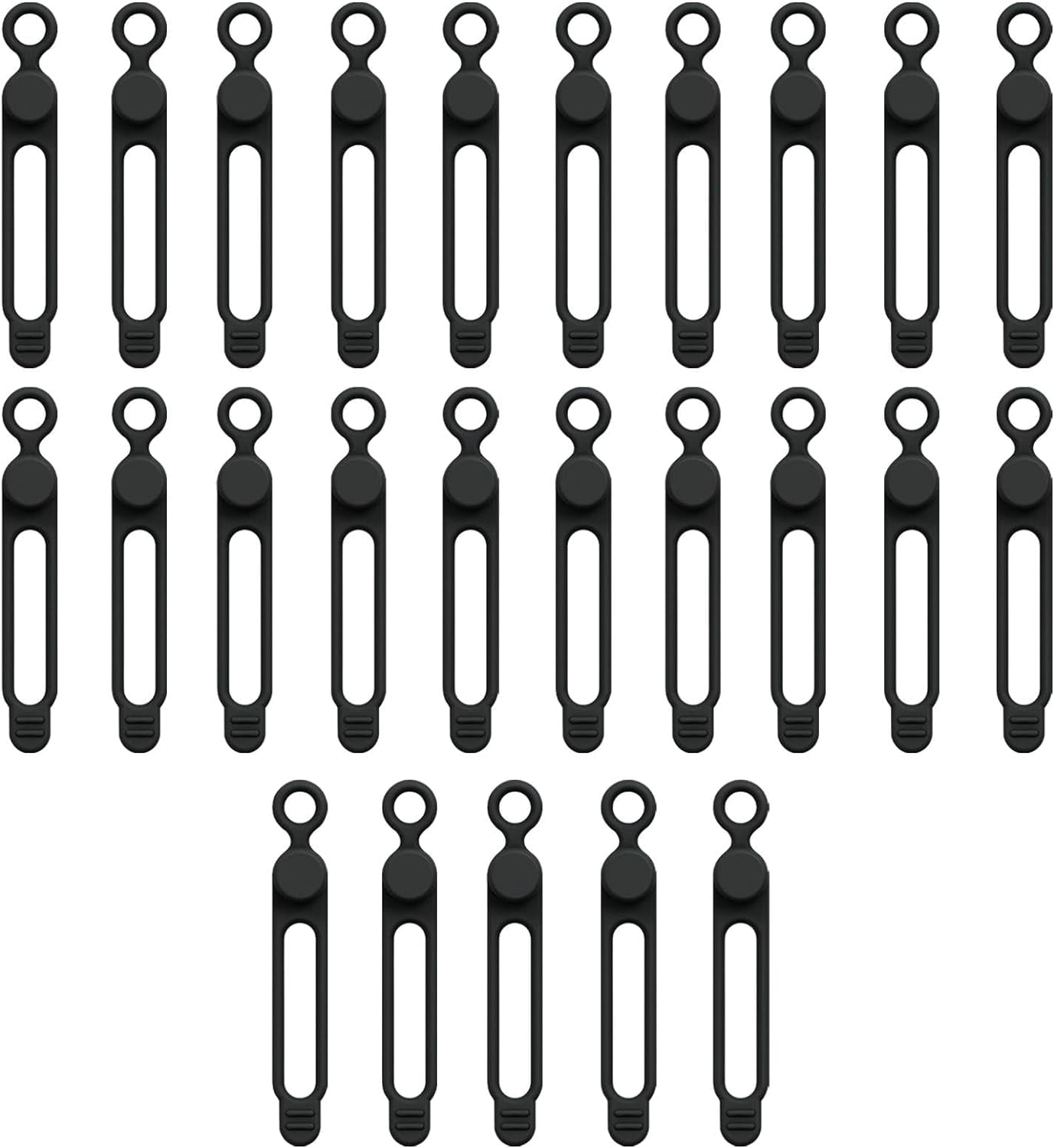 Silicone Cable Ties, 25Pcs Reusable Cable Straps, Elastic Cord ...