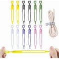 Silicone Cable Ties Cord Organizers, Reusable Multipurpose Elastic Wire ...