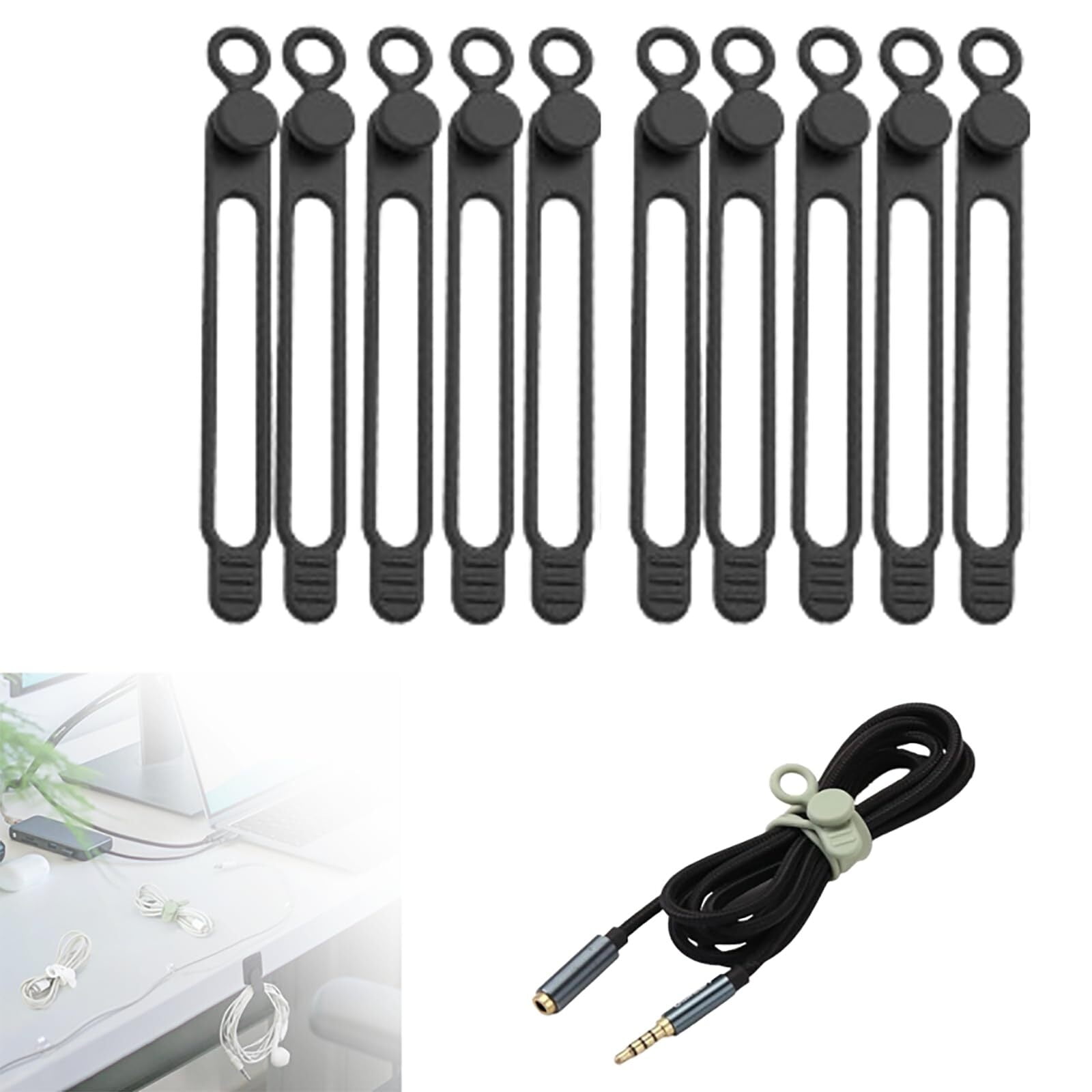 Silicone Cable Ties, Data Cable Organizer Reusable Cable Management ...