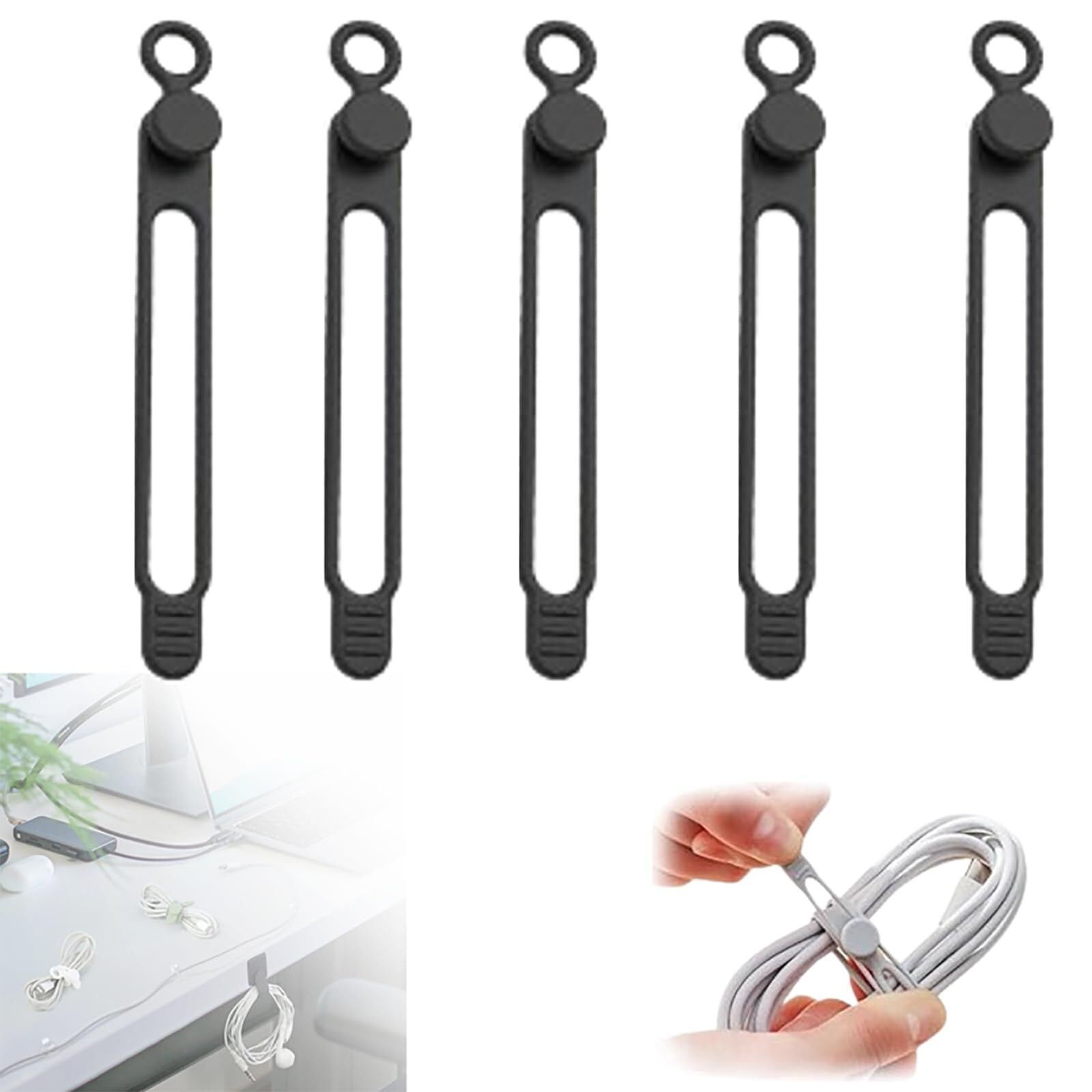 Silicone Cable Ties, Data Cable Organizer Reusable Cable Management ...