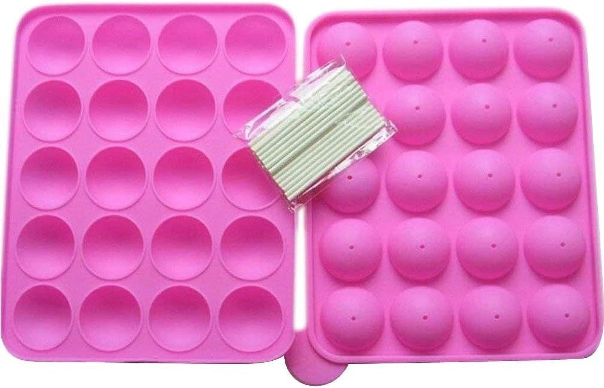 Silicone Cake Mold 20-cavity Half Circle Lollipop Party Cupcake Baking ...