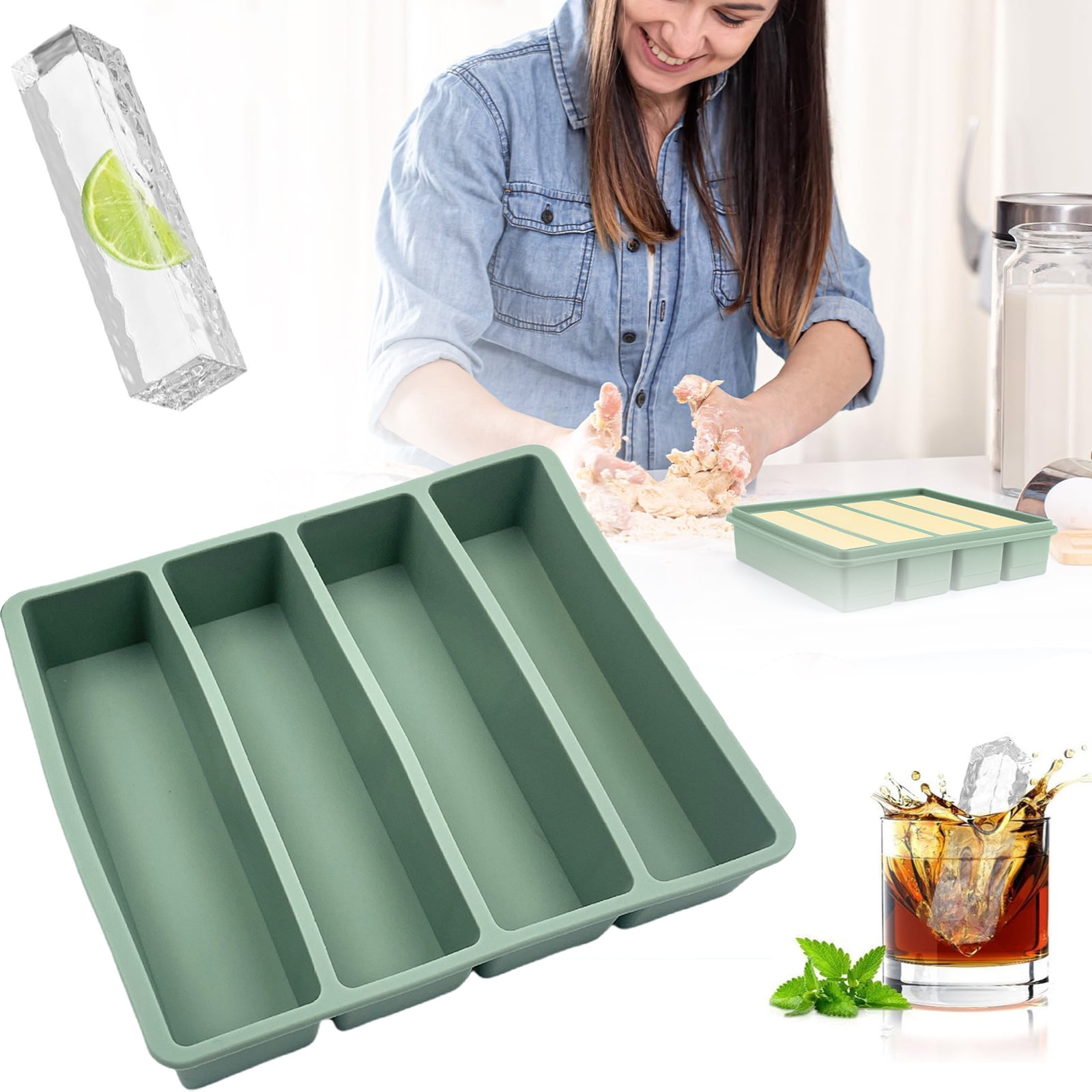 Silicone Cake Mould,Silicone Butter Tray With Lid Large Butter Maker ...