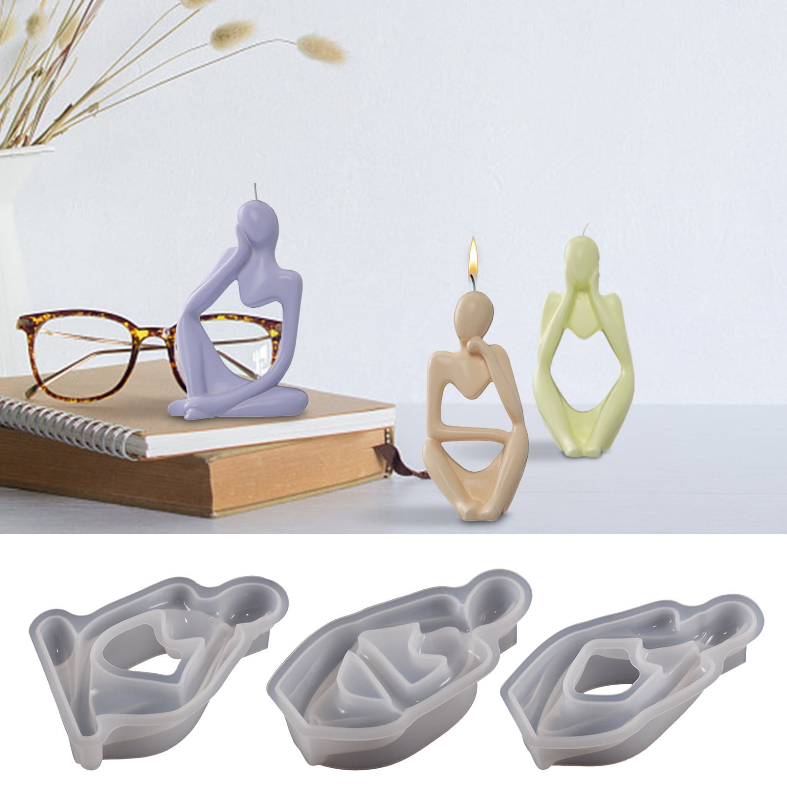 Silicone Candle Molds Abstract Thinker Statue Candle Molds Silicone ...