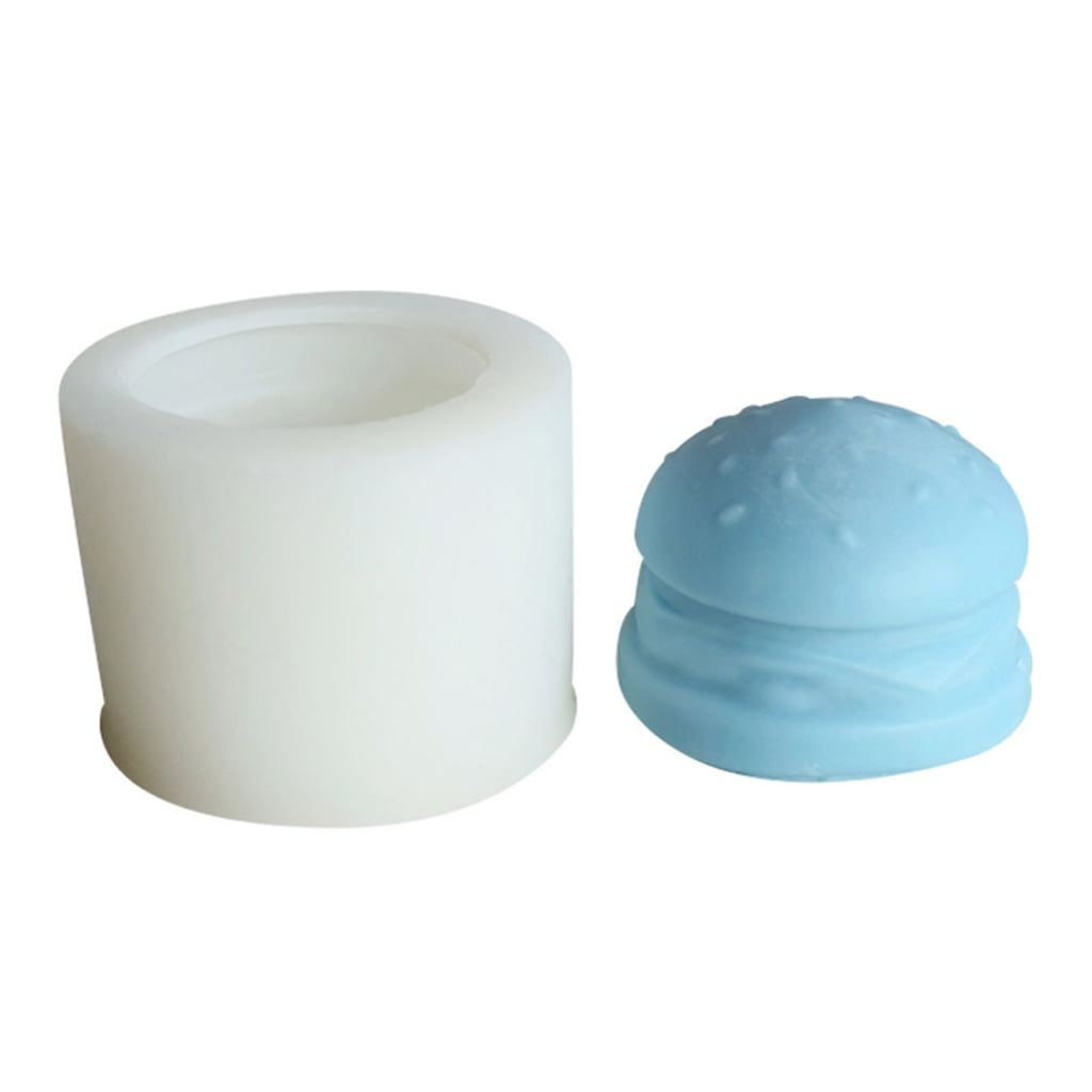 Silicone Candle Moulds Clay Mould Crafts Molds Hamburger Shape DIY Soap ...
