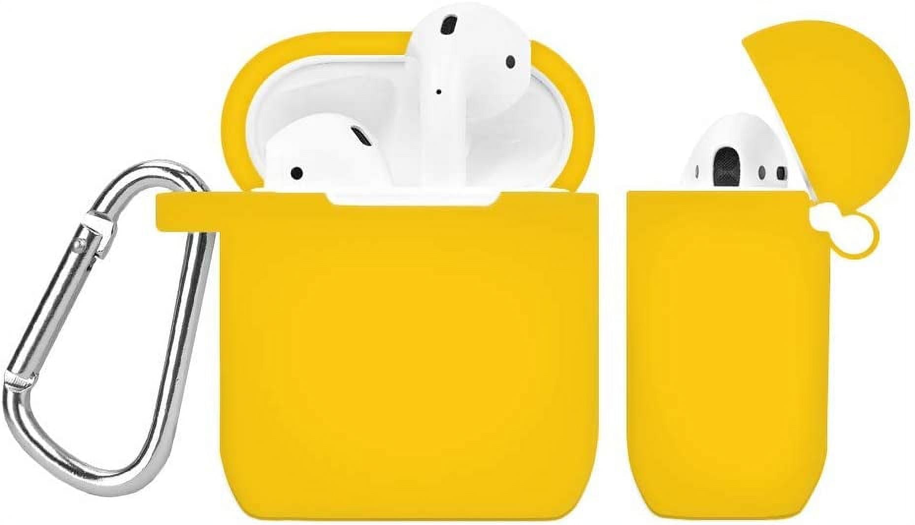 Silicone Case Cover Compatible with Apple AirPods Gen 1 & 2 (Yellow ...