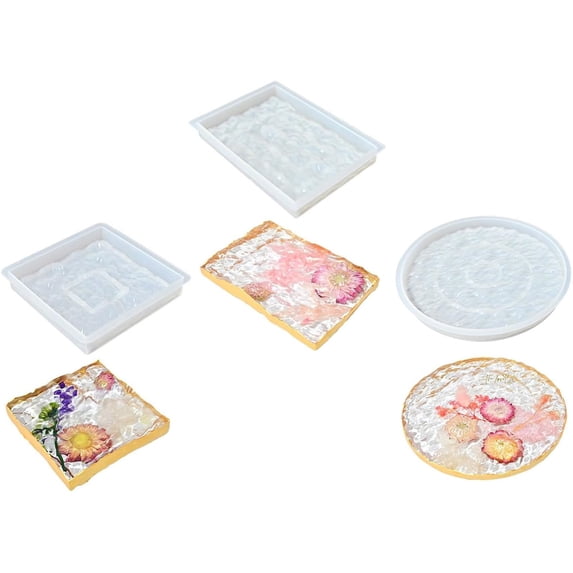 Silicone Casting Molds for Epoxy Resin - Multi-Use for Cup Mat/Coaster ...