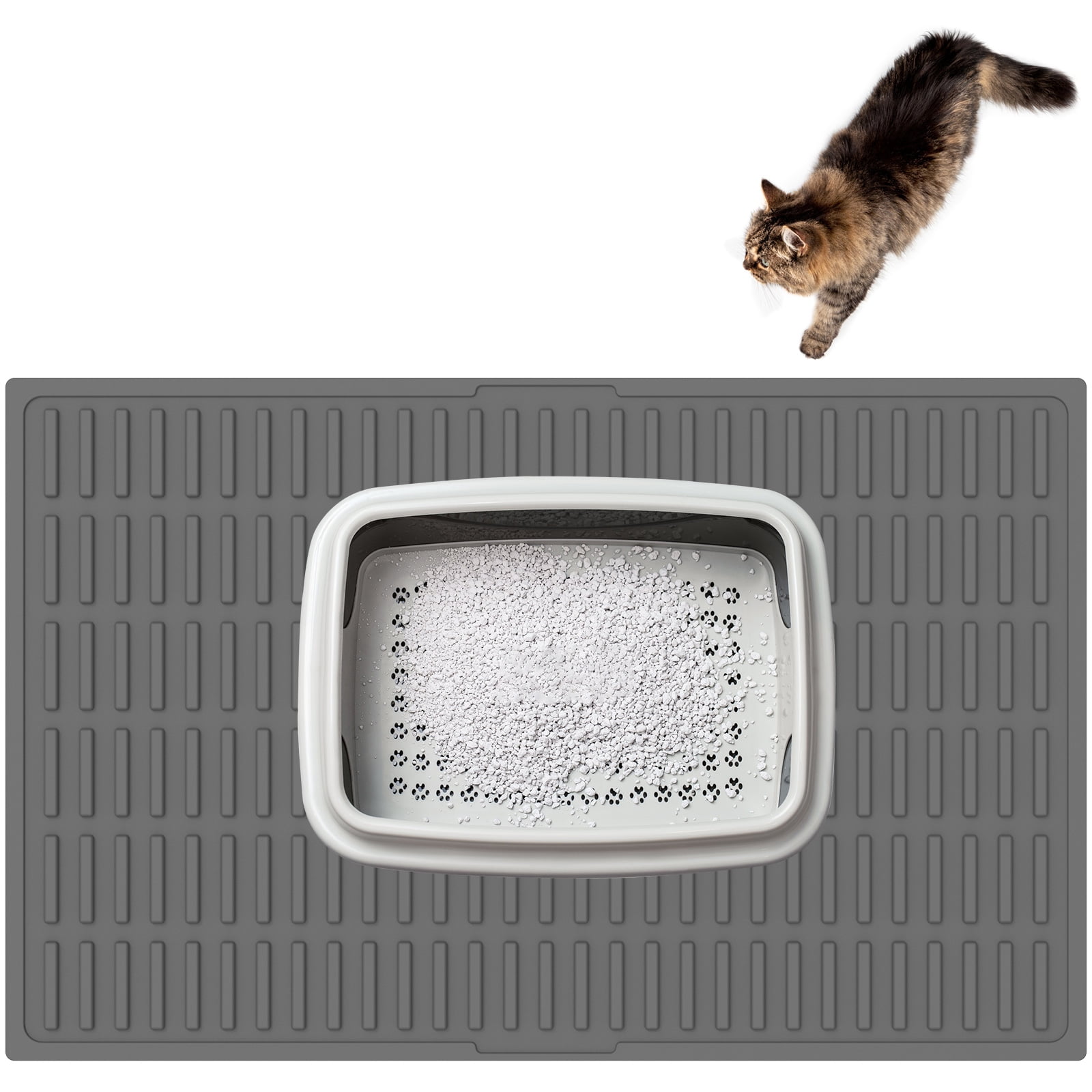 Silicone Cat Litter Mat Waterproof Cat Litter Box Mat Reusable Litter ...