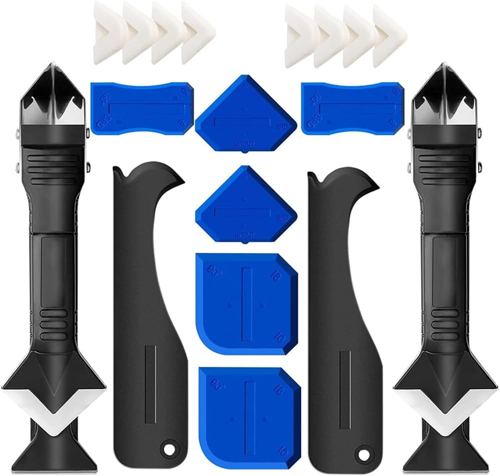 Silicone Caulking Tool, 3 in 1 Silicone Remover Multi Tool, Glazing ...