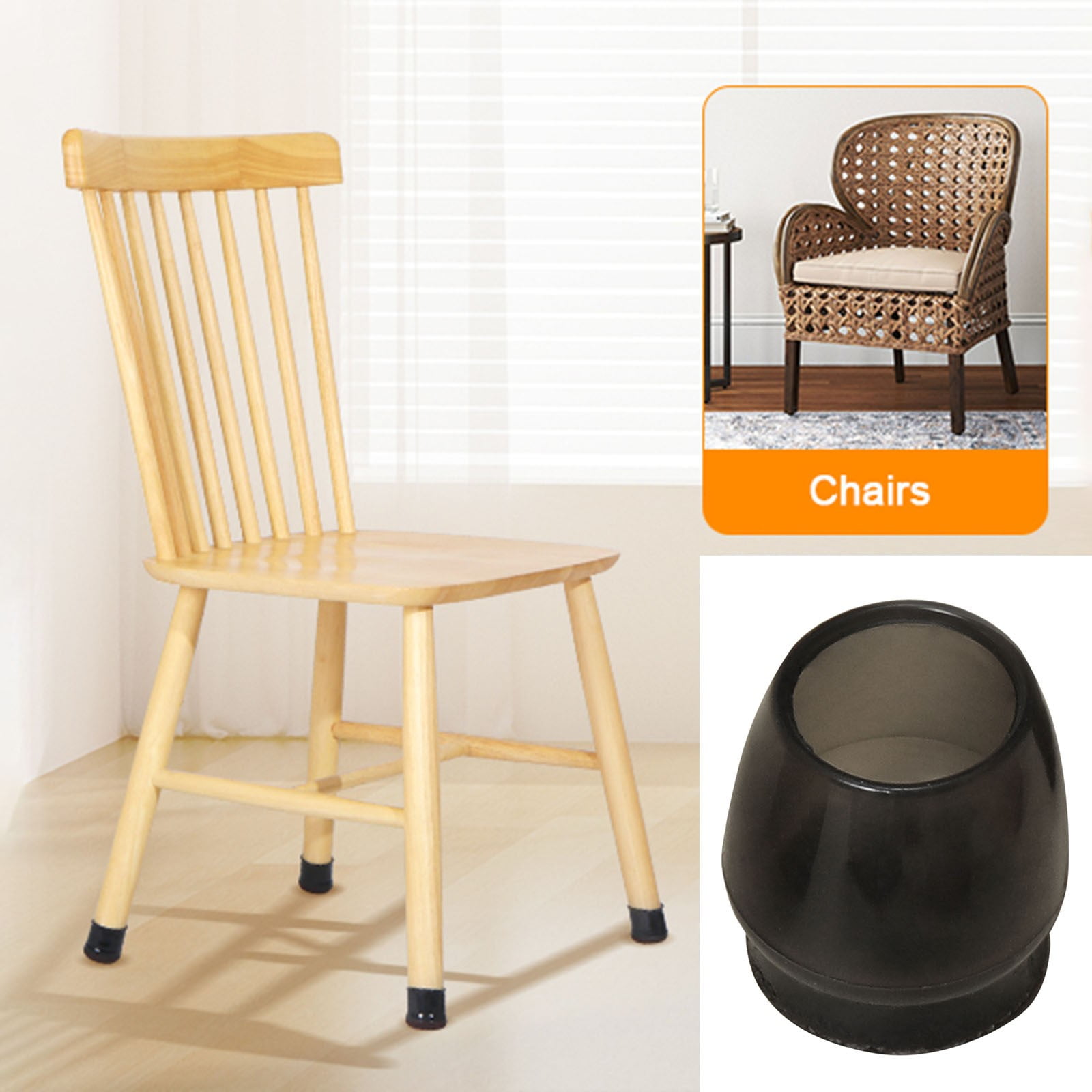 Silicone Chair Leg Floor Protectors Noise Reducing Rubber Caps For ...