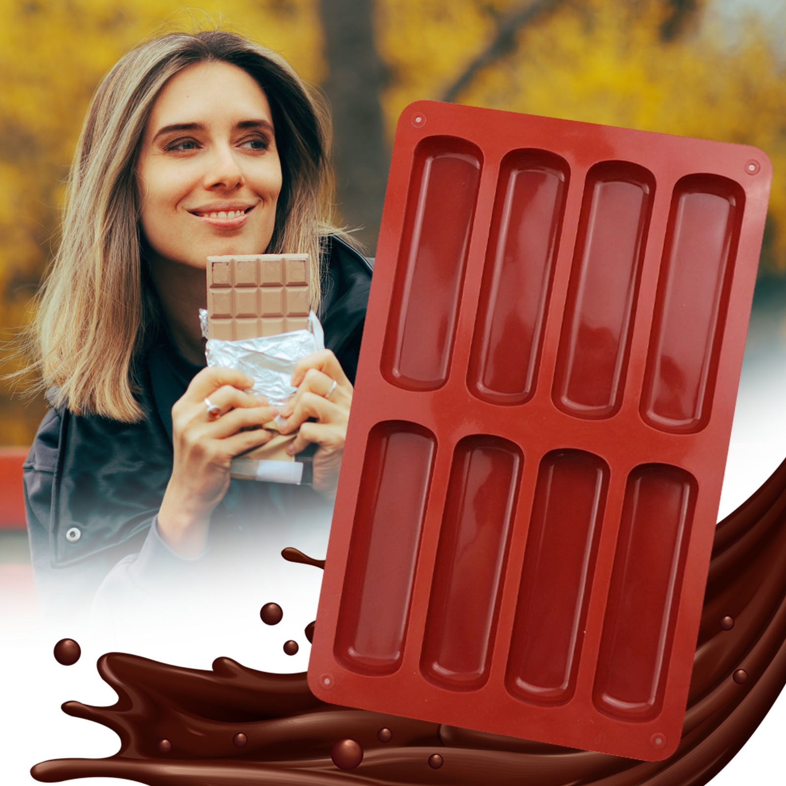 Silicone Chocolate Bar Molds | Food-Grade Baking Molds for Jelly Energy ...