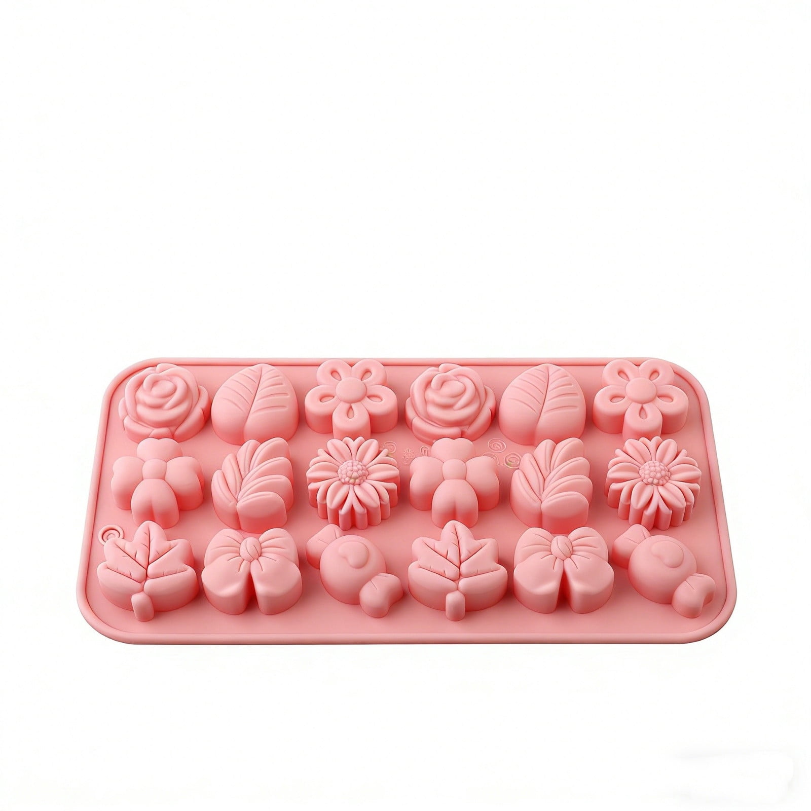 Silicone Chocolate Candy Molds - 18 Cavity Non-Stick Flower Leaf ...