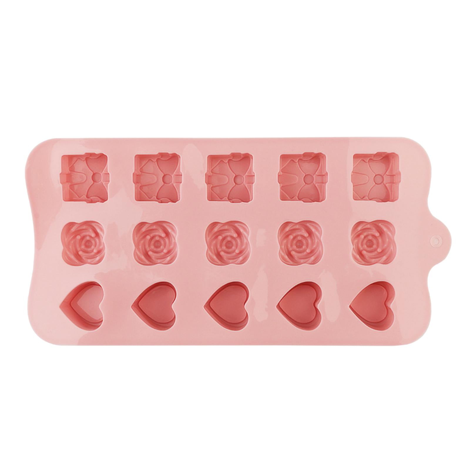 Silicone Chocolate Model Cake Model 15 Hearts Rose Molding Candy Diy ...