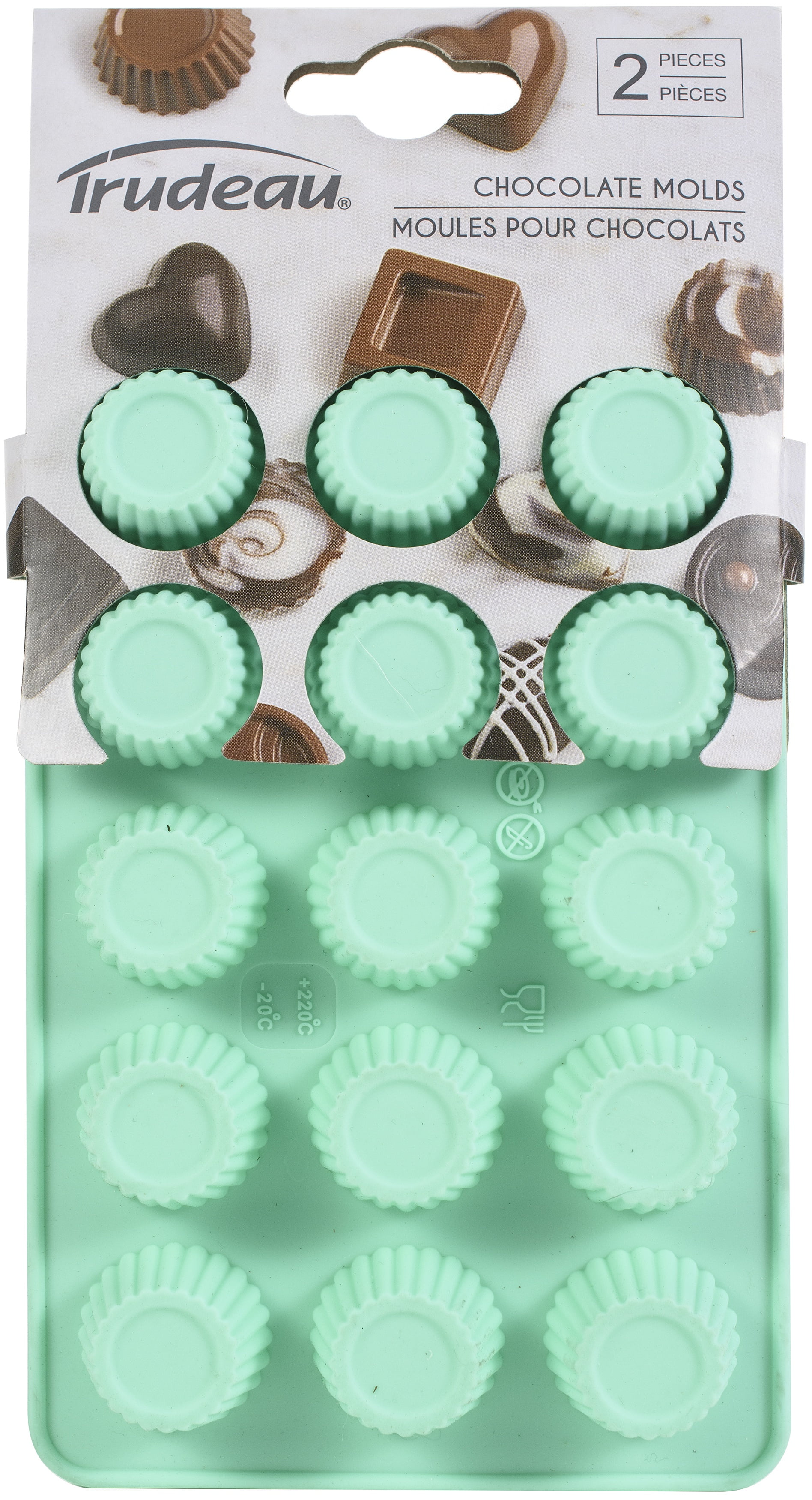 Trudeau Silicone Chocolate Mold 2/Pkg-Cupcake - Walmart.com