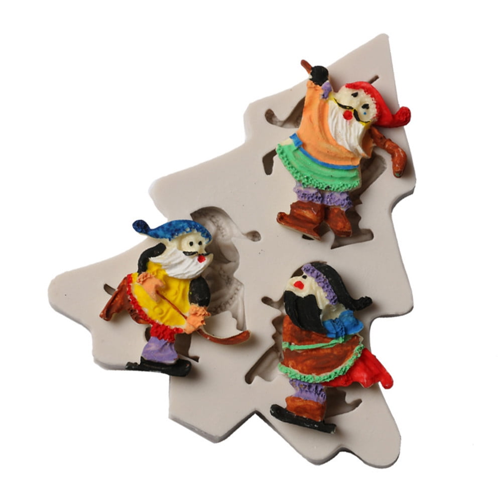 Silicone Christmas Tree Santa Claus Elk Sled Stick Mold Chocolate Cake ...