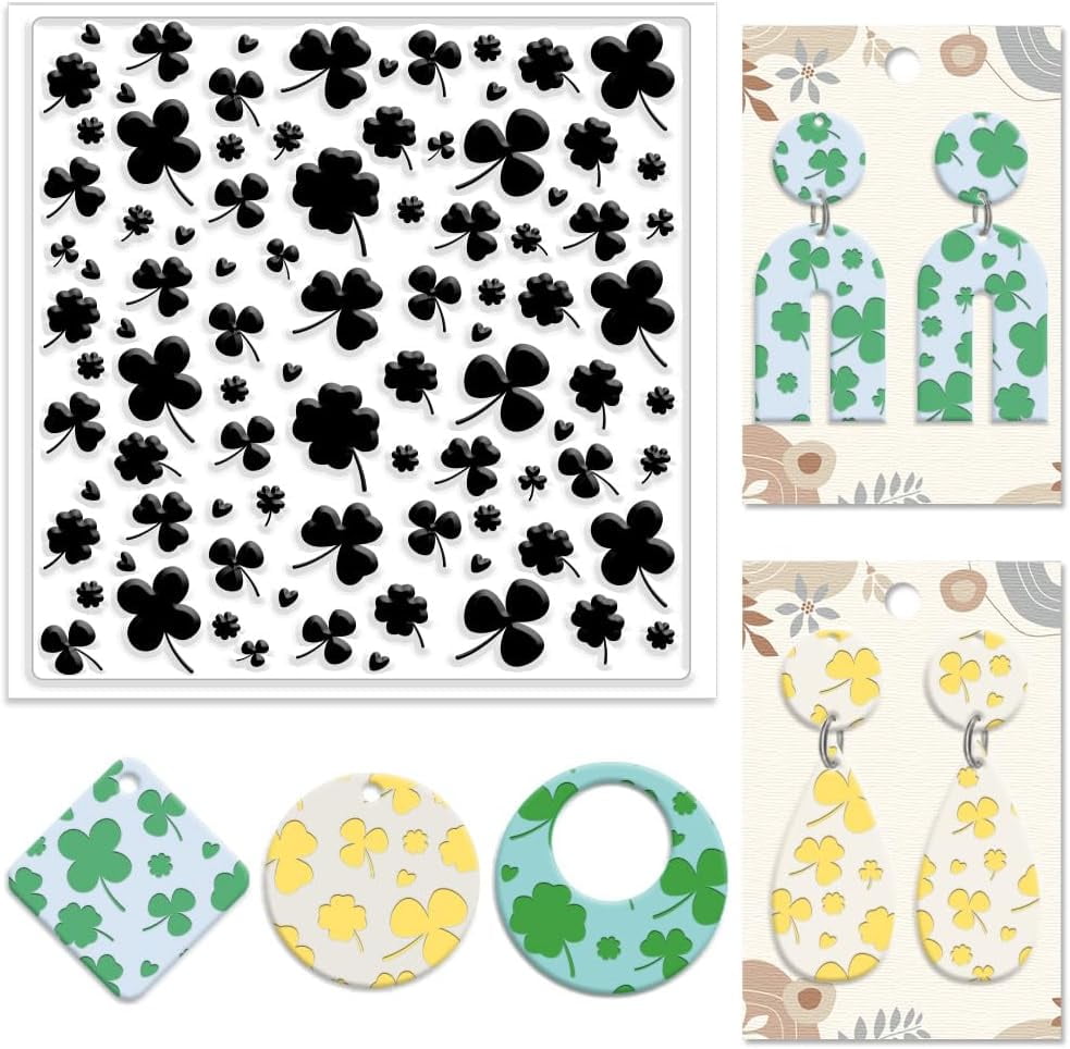 Silicone Clay Texture Mat Clay Modeling Pattern Pad Clover 140x140x3mm ...