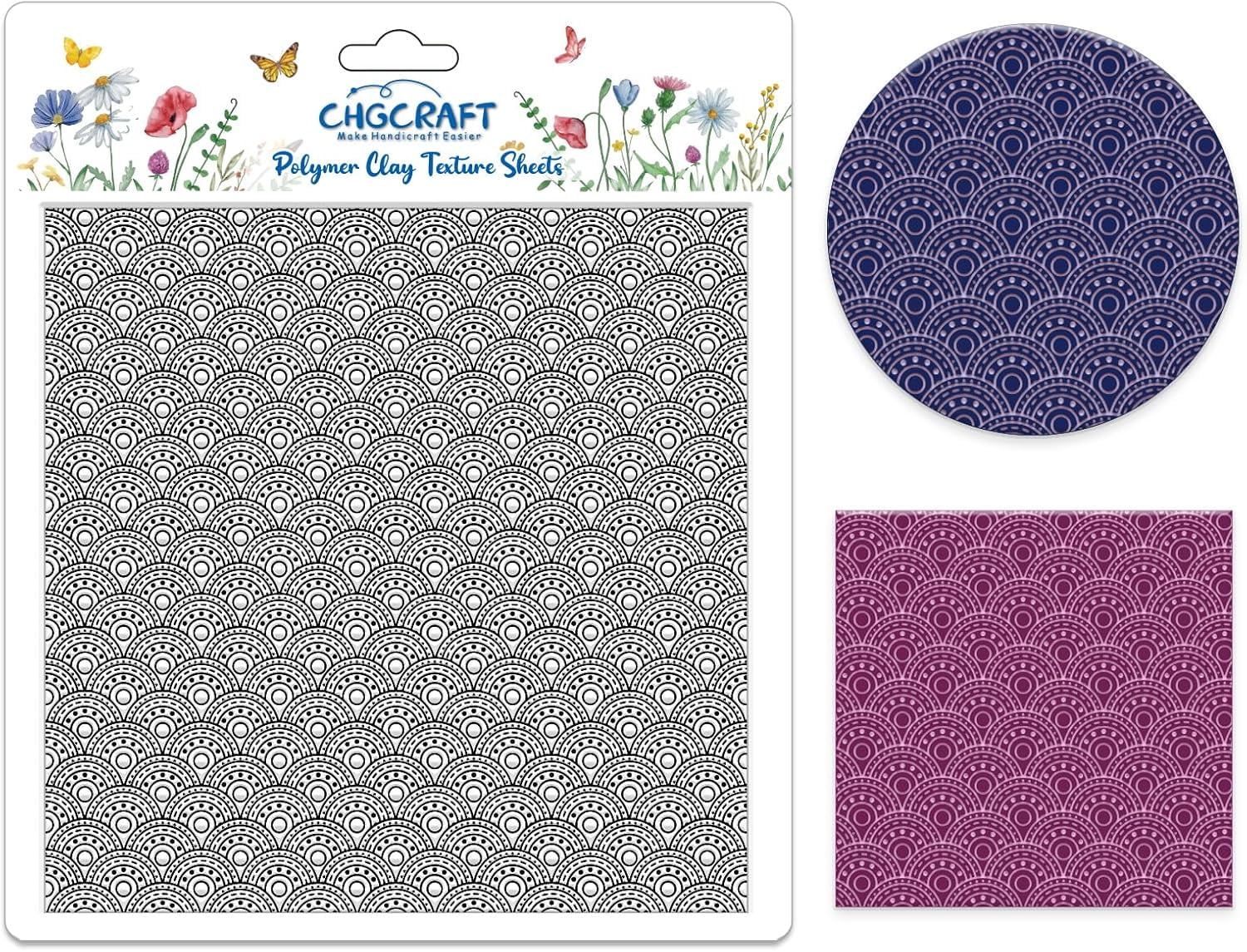 Silicone Clay Texture Mat Clay Modeling Pattern Pad Perlage 140x140x3mm ...