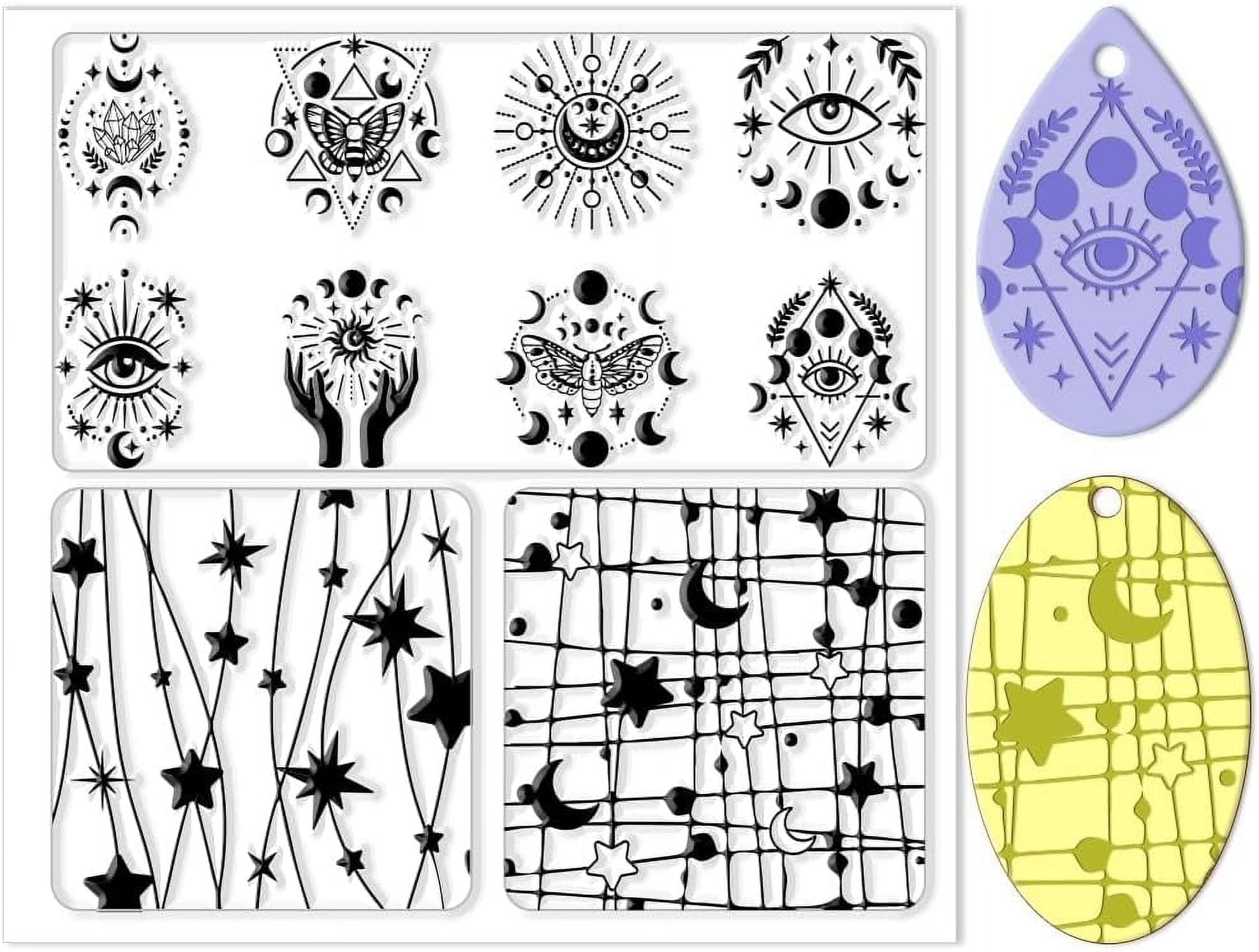 Silicone Clay Texture Mat Moon Phases Clay Texture Sheet Star Moon ...