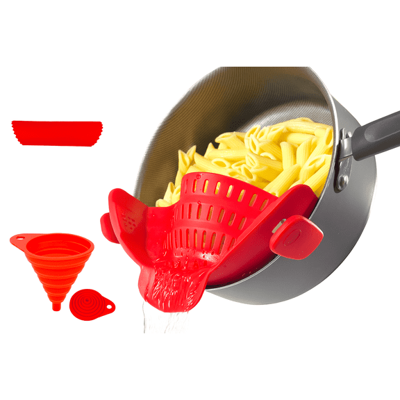 Clip On Strainer Silicone for All Pots and Pans, Clip on Strainer, Pot ...