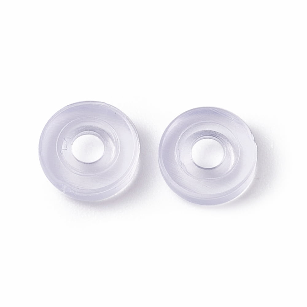 Silicone Clip on Earring Pads Donut 6.5x2mm Hole: 2mm Clear - Walmart.com