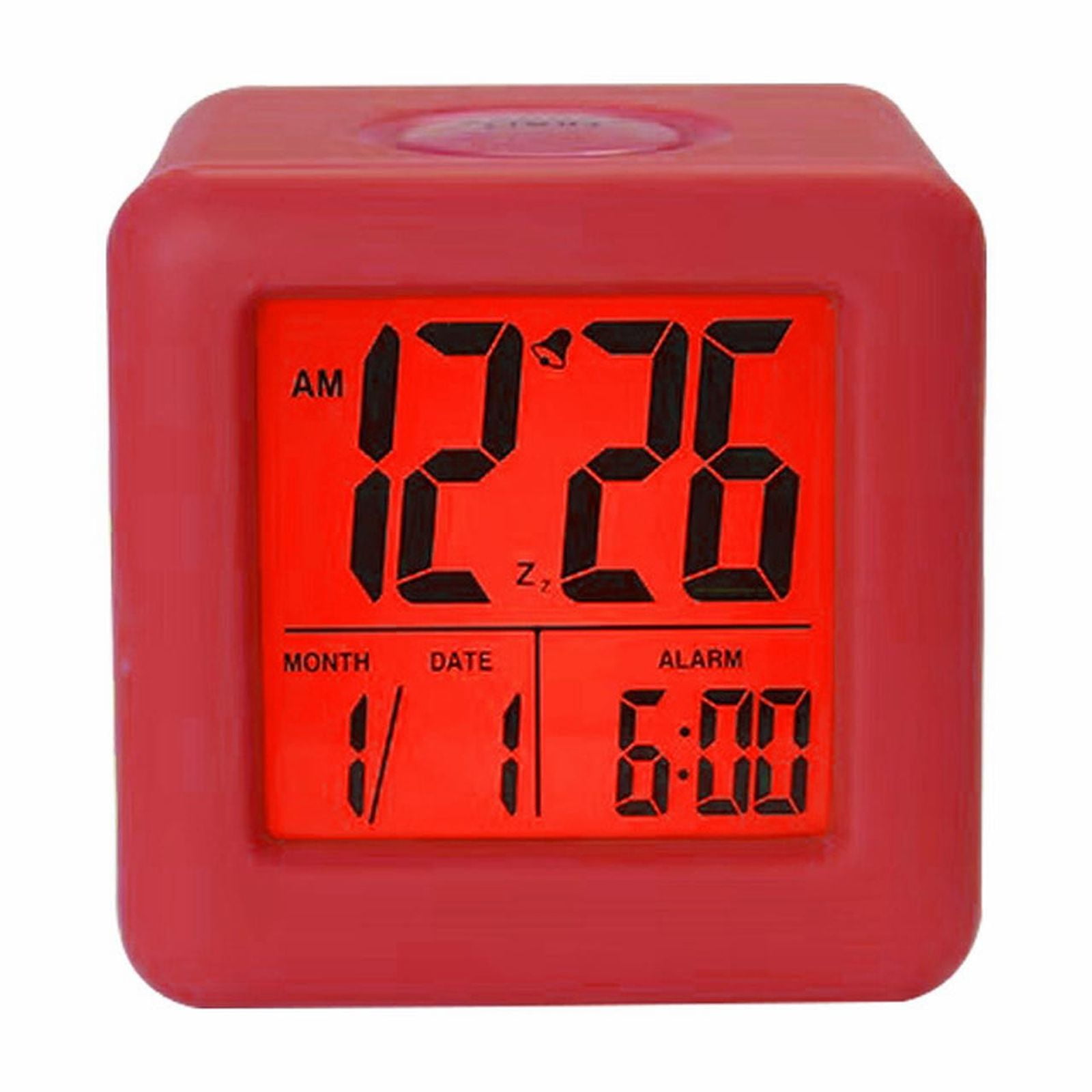 Silicone Clock LCD Digital Clock Anti Slip Student Small Alarm Clock ...