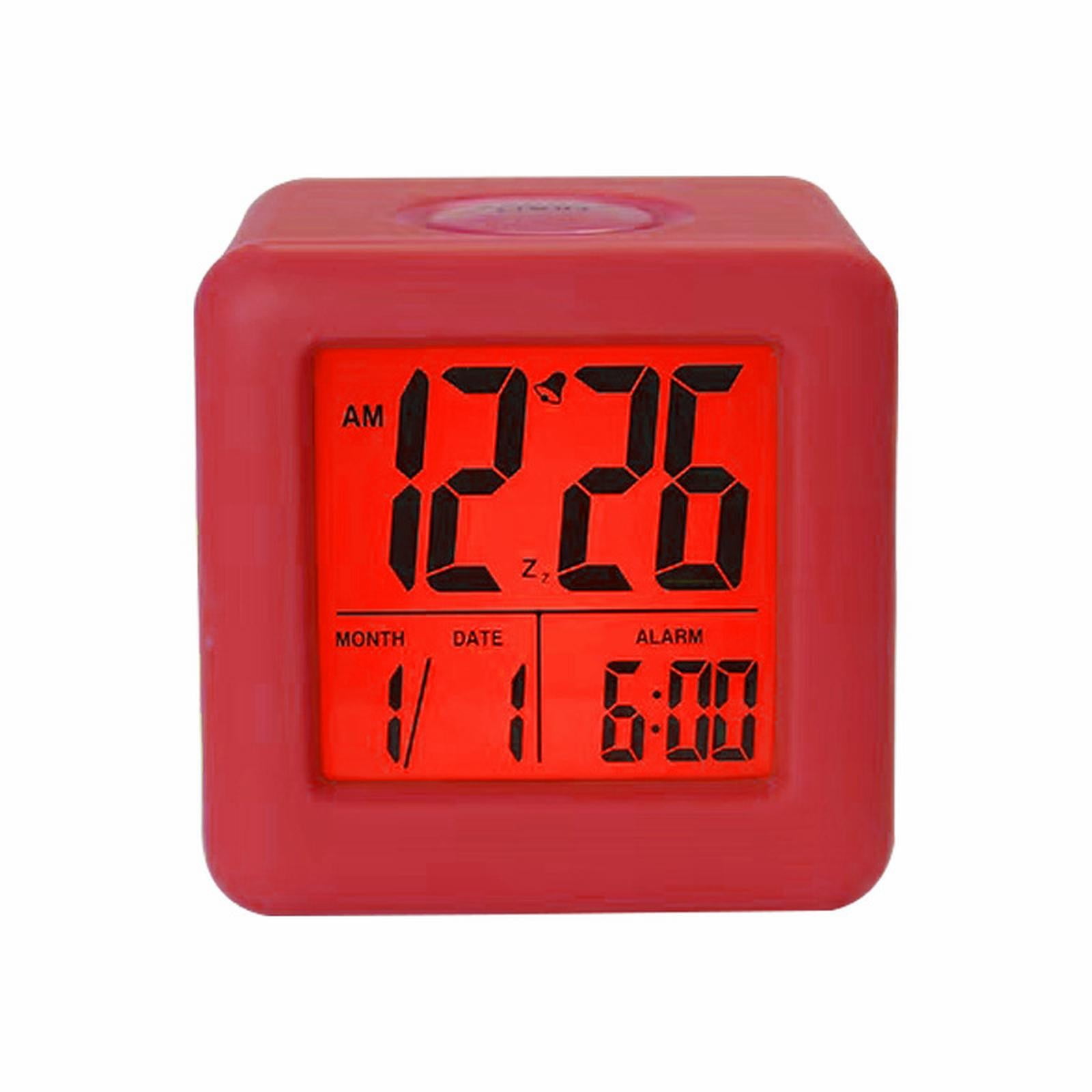 Silicone Clock LCD Digital Clock Anti Slip Student Small Alarm Clock ...
