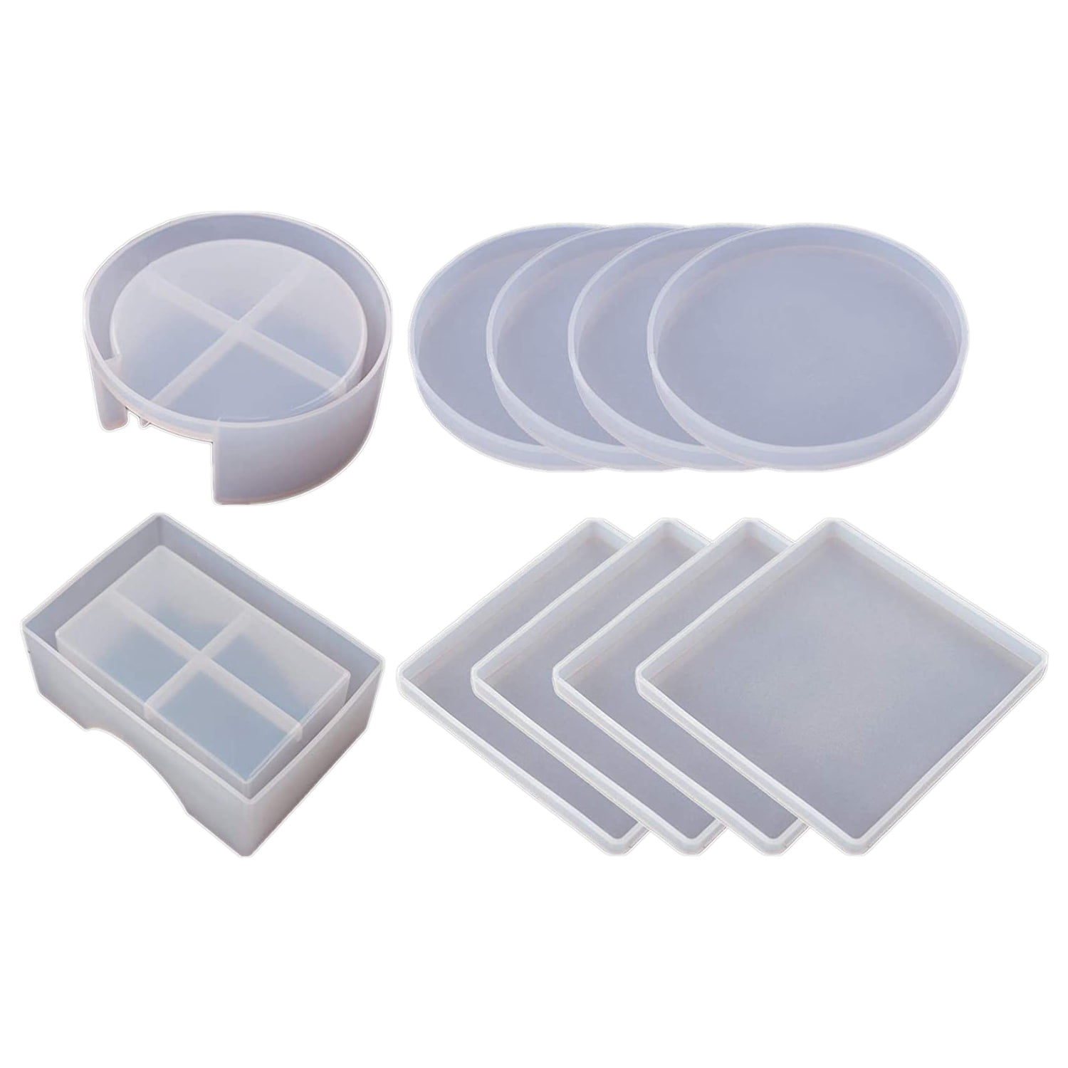 Silicone Coaster for Resin Casting,Epoxy Resin Coaster Kit Including 8 ...