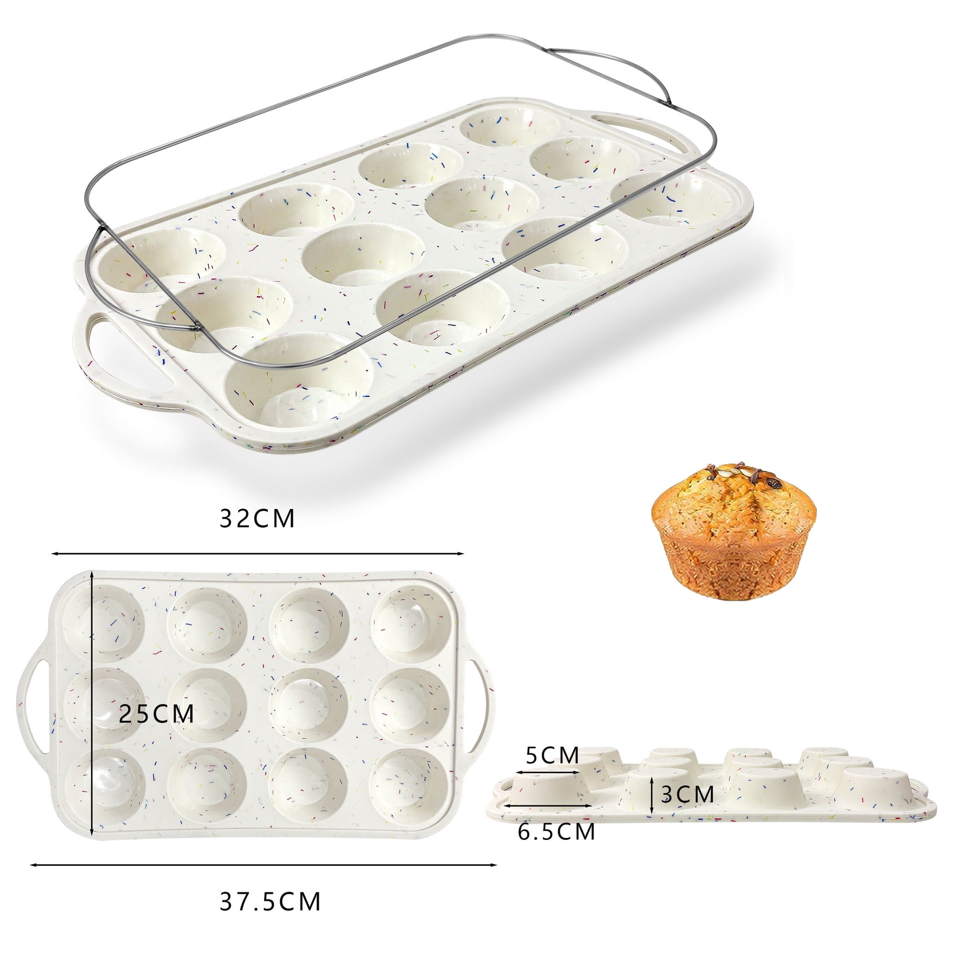 Silicone Coated Iron 12 Cup MaFen Baking Tray Silicone Food Grade Mold ...