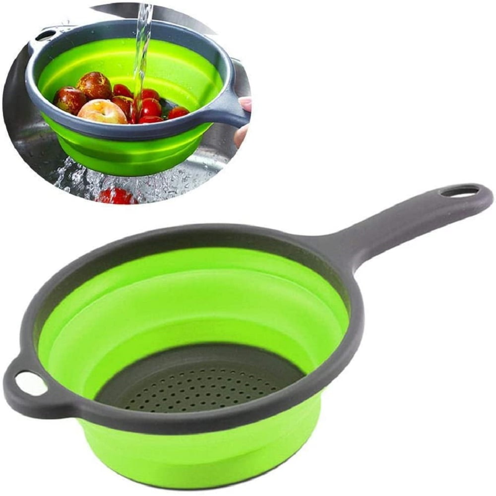 Silicone Colander Collapsible Food Strainer Basket with Handle Drain ...