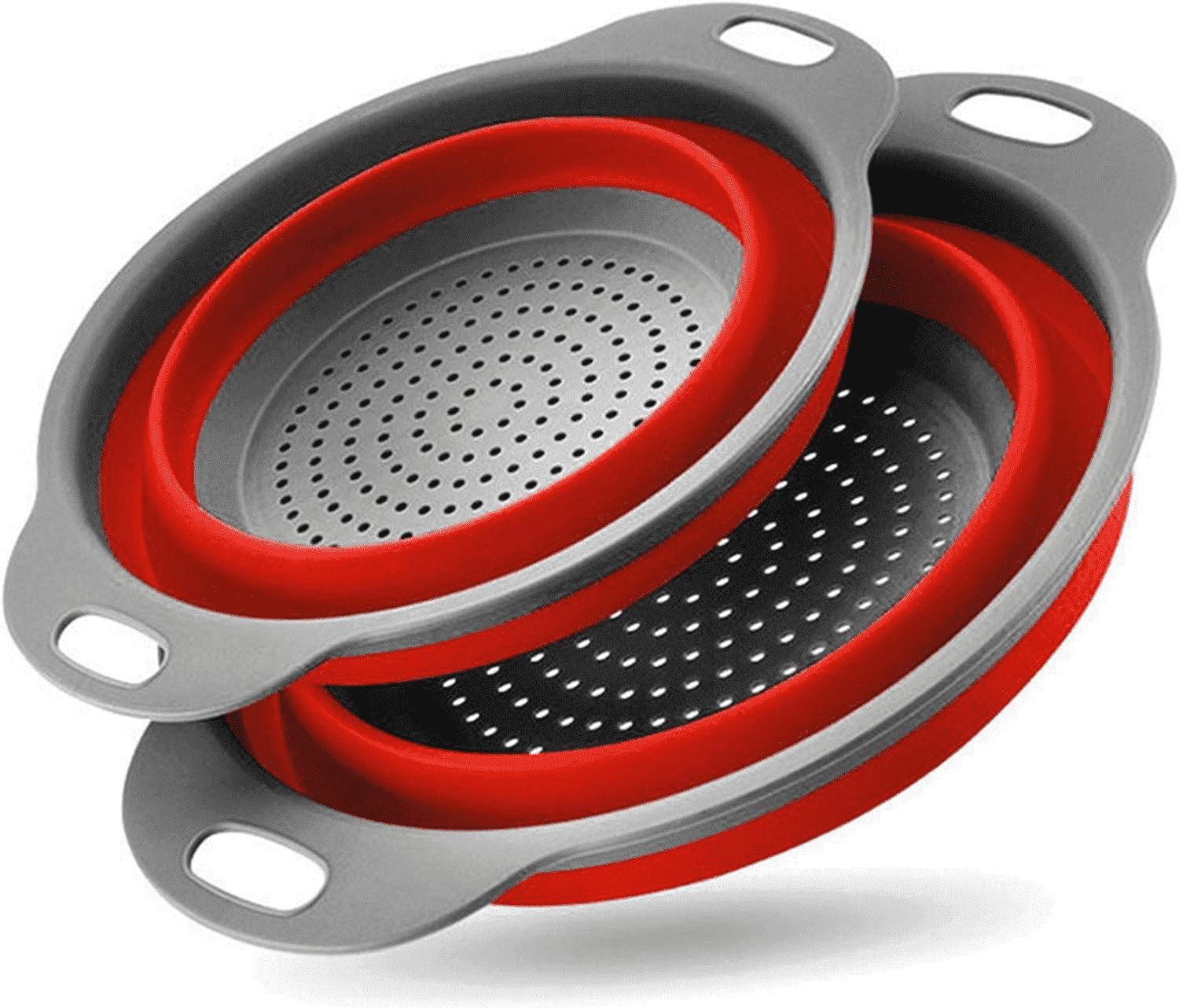 LAPTOM MAX Silicone Collapsible Kitchen Strainer Colander, Set of 2 ...
