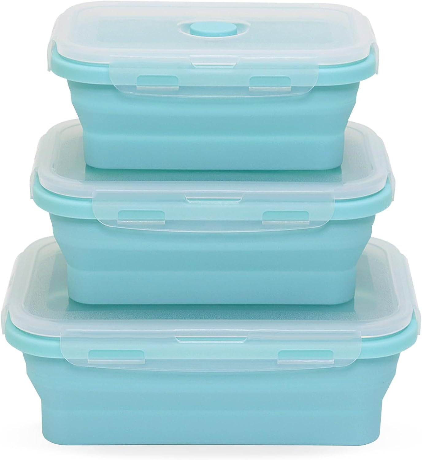 WATTNE Silicone Collapsible Food Storage Containers 3pk Set with Lids ...