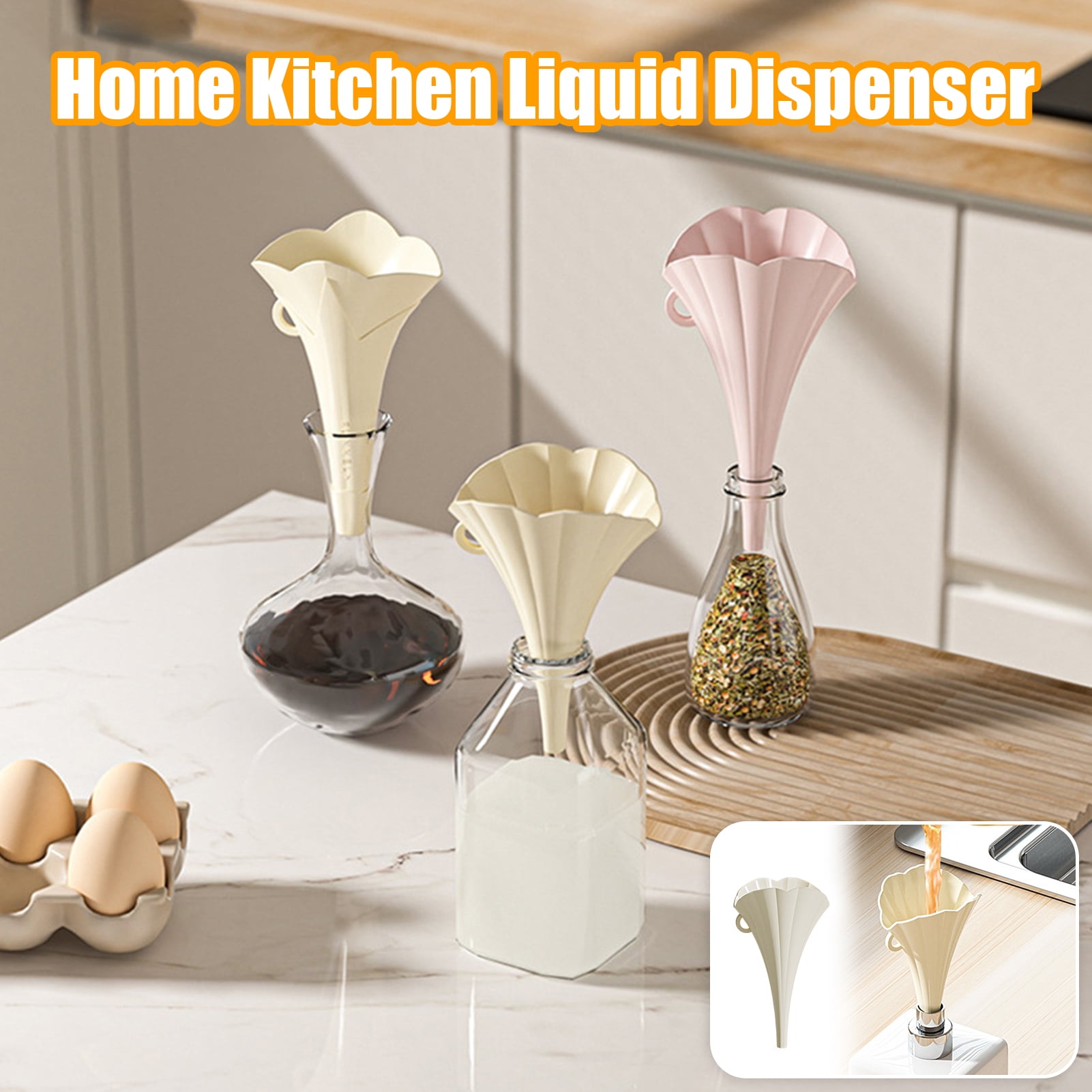 Silicone Collapsible Funnel Compact Stable Kitchen Tool with Support ...