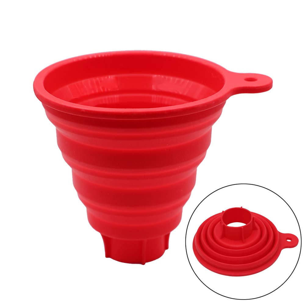 Silicone Collapsible Funnel for Jars, Foldable Large Canning Jar Funnel for Wide Mouth and ...
