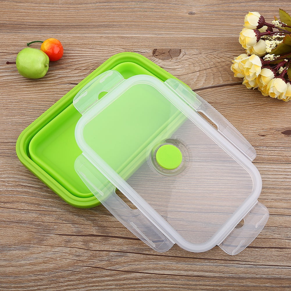 Silicone Collapsible Portable Bowl Bento Boxes Folding Food Storage ...
