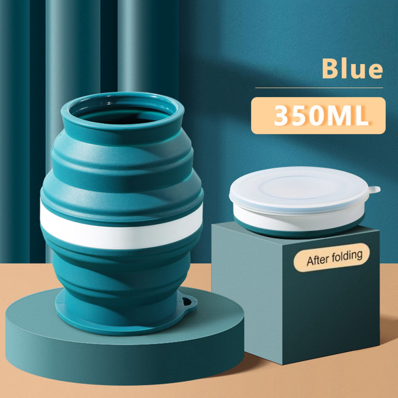 Silicone Collapsible Travel Cup,Folding Camping Cup with Lid ...