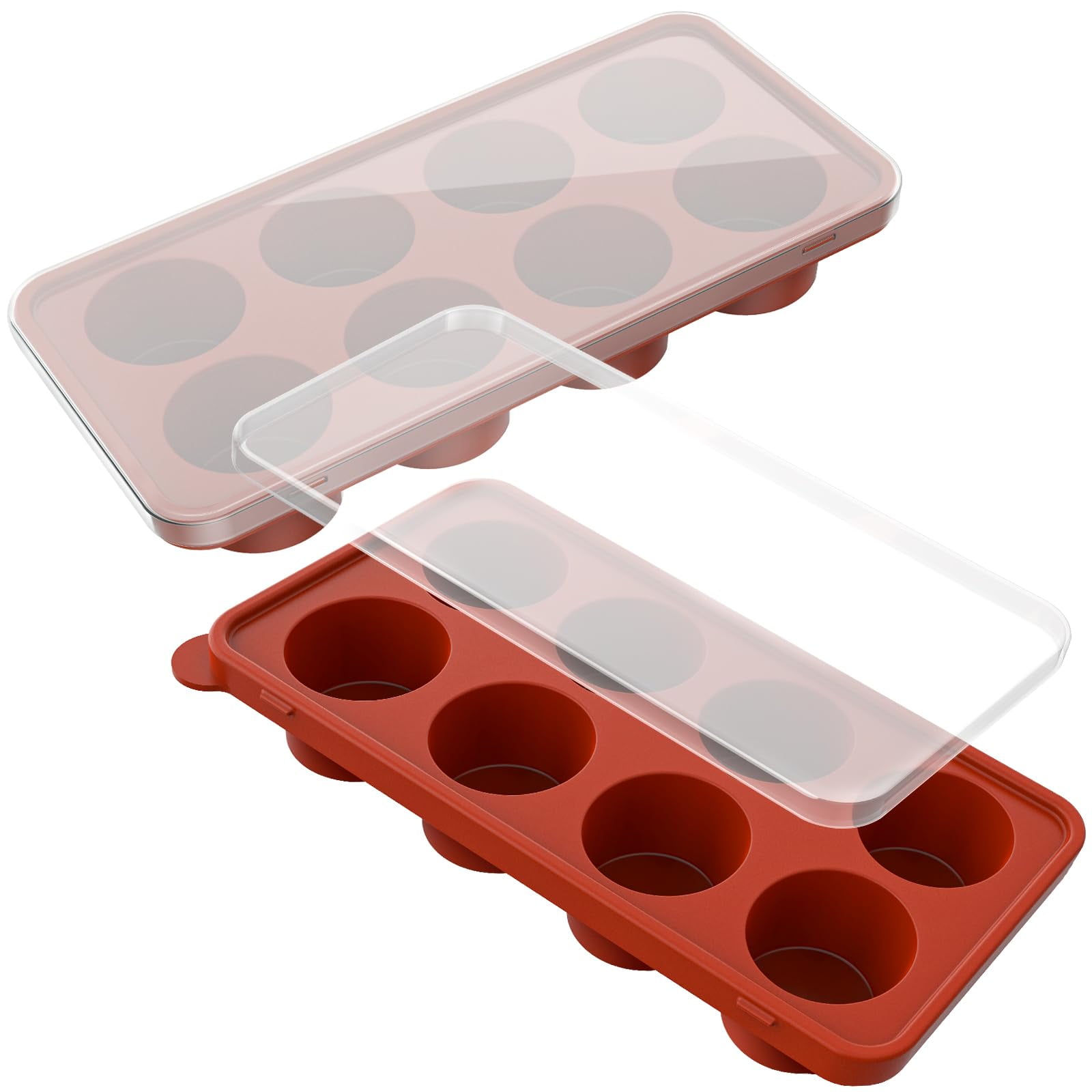 Silicone Cookie Dough Freezer Tray with Lids, 2 Pack Cookie Dough Mold ...