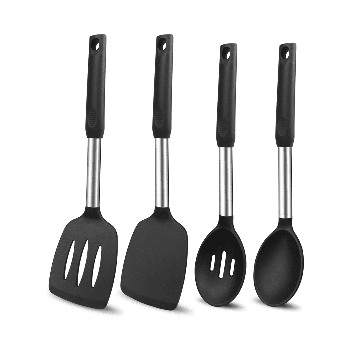 Silicone Cooking Spatulas and Spoons, Heat Resistant Silicone Cooking ...